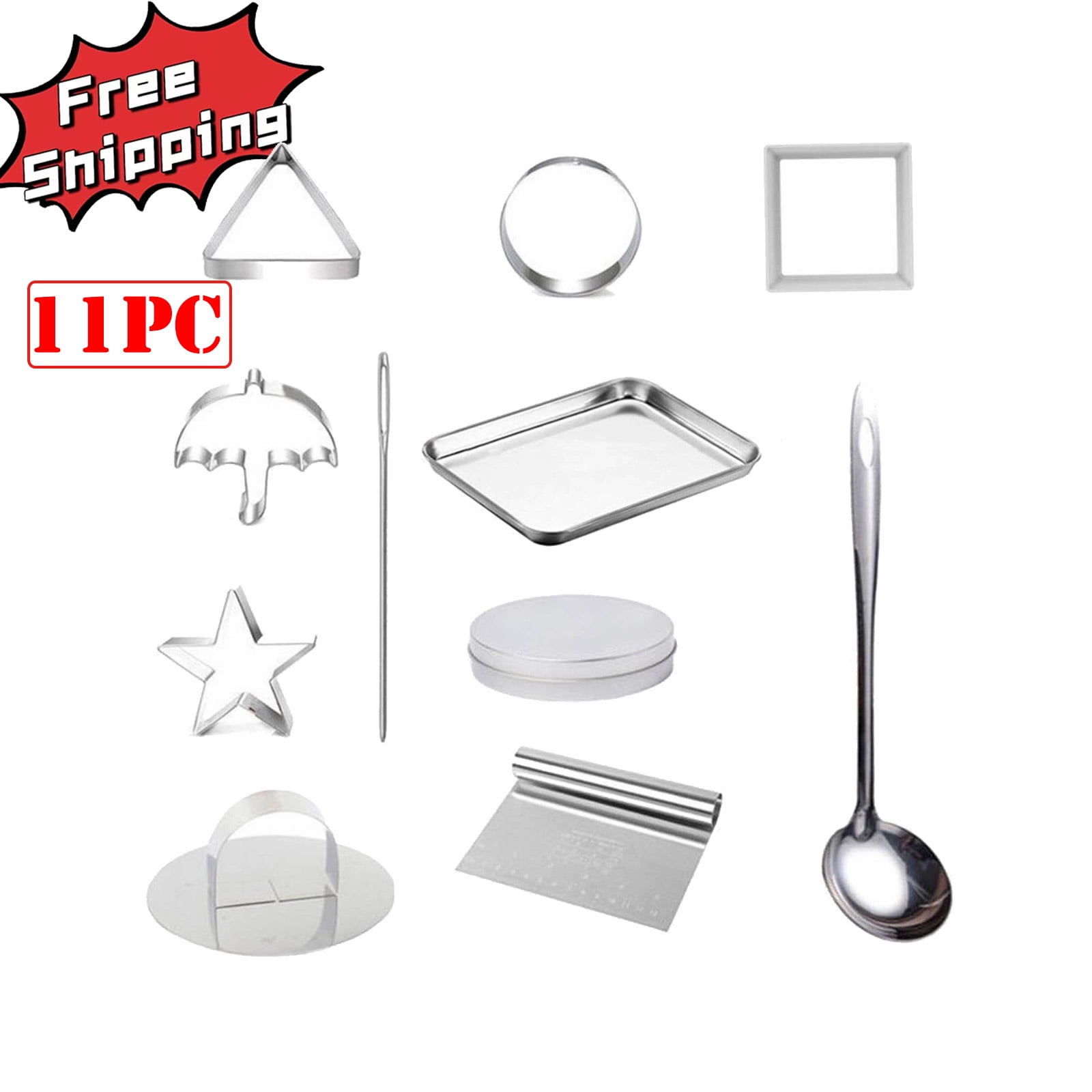 Korean Sugar Candy Making Tools, 11Pcs Stainless Steel Cookie Cutters ...