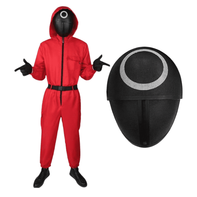 Squid Game II NPCs: Fashioned in Menacing Red Mystique Mask A L ...