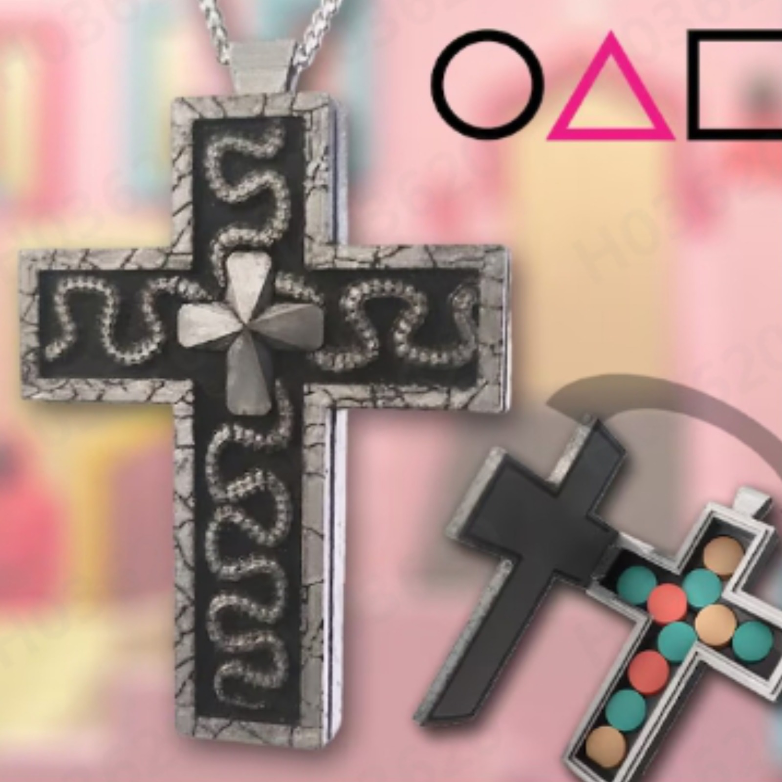 Squid Game III Hidden Compartment Cross Pendant Necklace - Officially ...