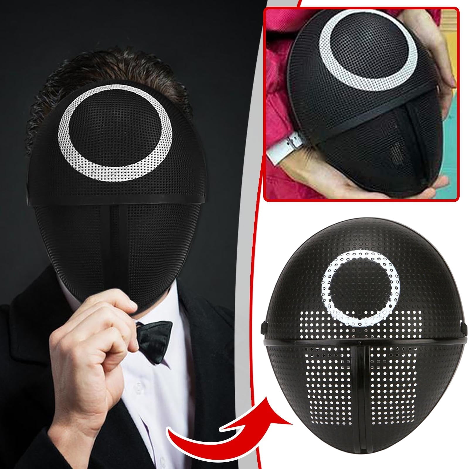 Squid Game Mask Game Full Face Mask Triangle Full Face Masks Black A ...