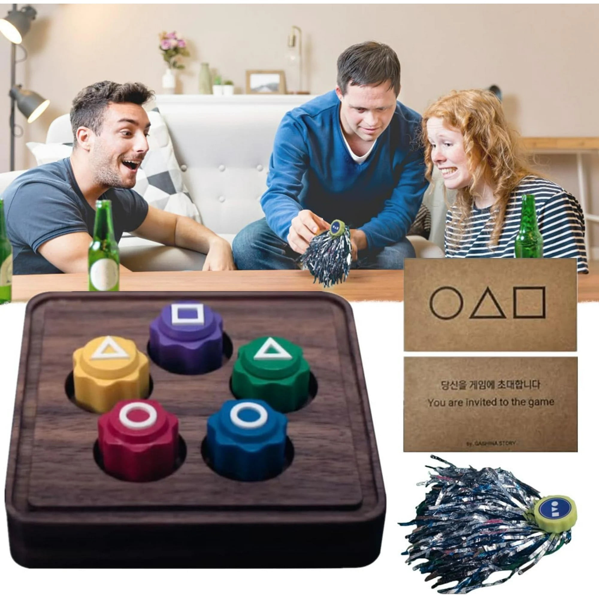 Squid Game Ultimate Game Night Set Interactive Puzzle and Strategy Board with Unique Game Pieces ...