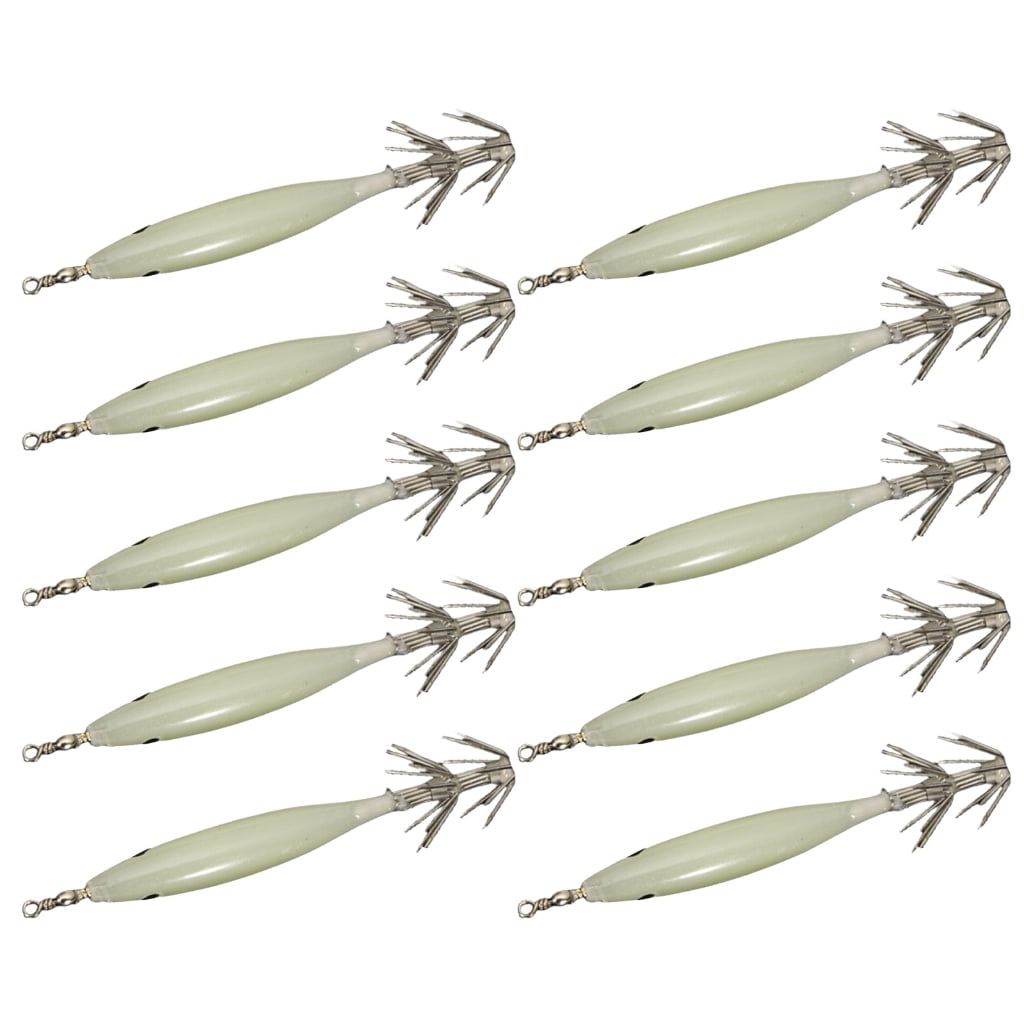 Squid Jig Hard Baits Fluorescent Squid Jig Cuttlefish Hook Shrimp Lures ...