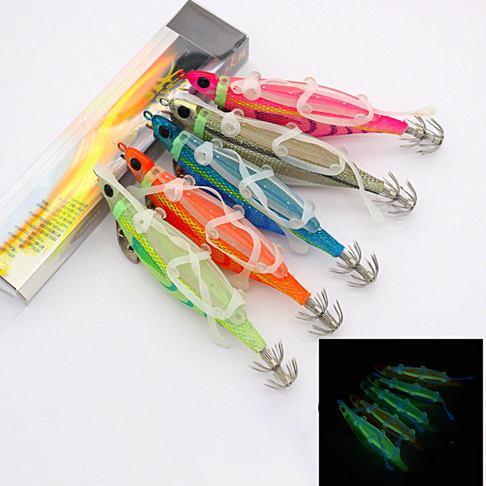 Squid Jigs Fine Texture Luminous Effect Sharp Hook Simulation Design ...