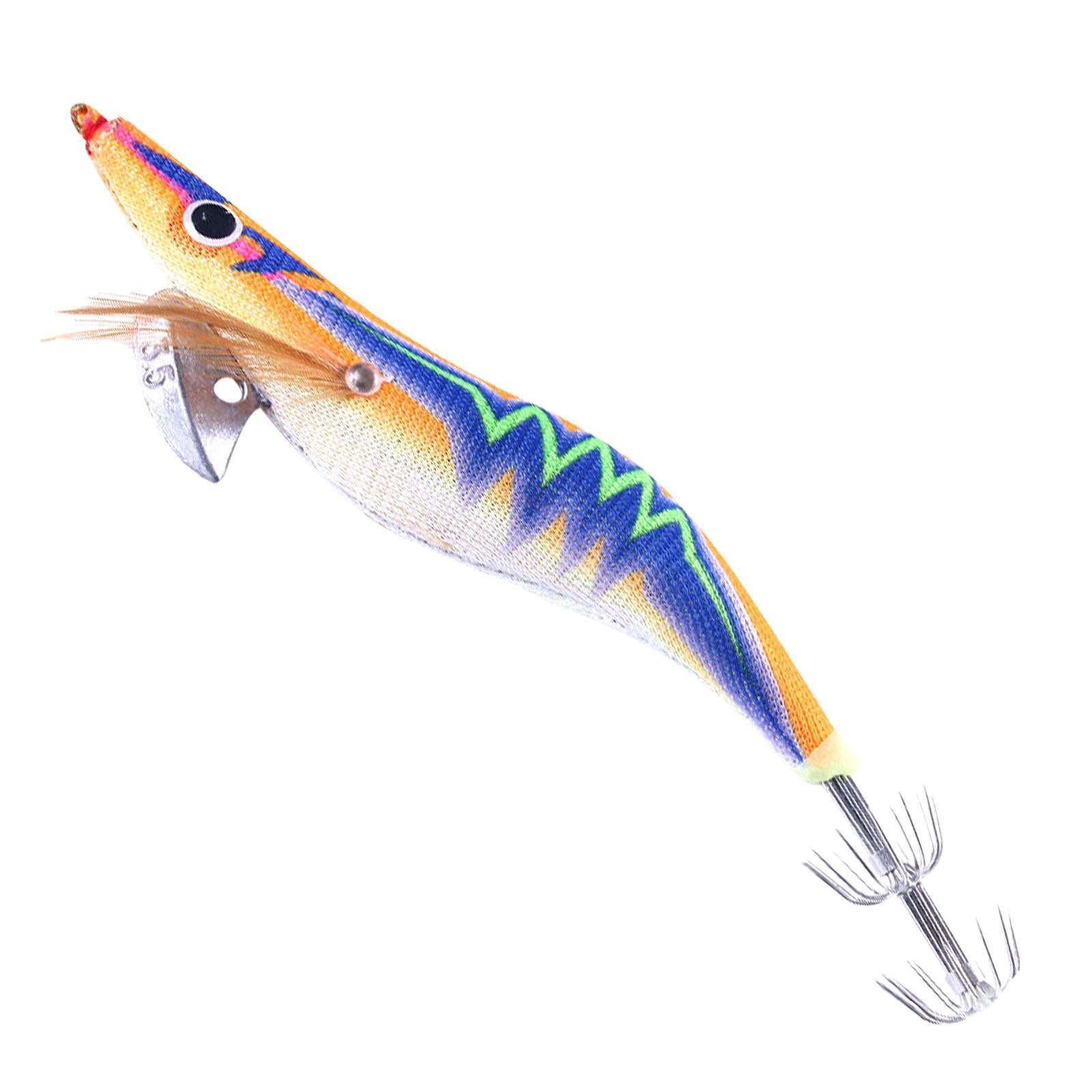 Squid Lure, Squid Bait, Wooden Shrimp Hook With Glow Effect, Flexible ...