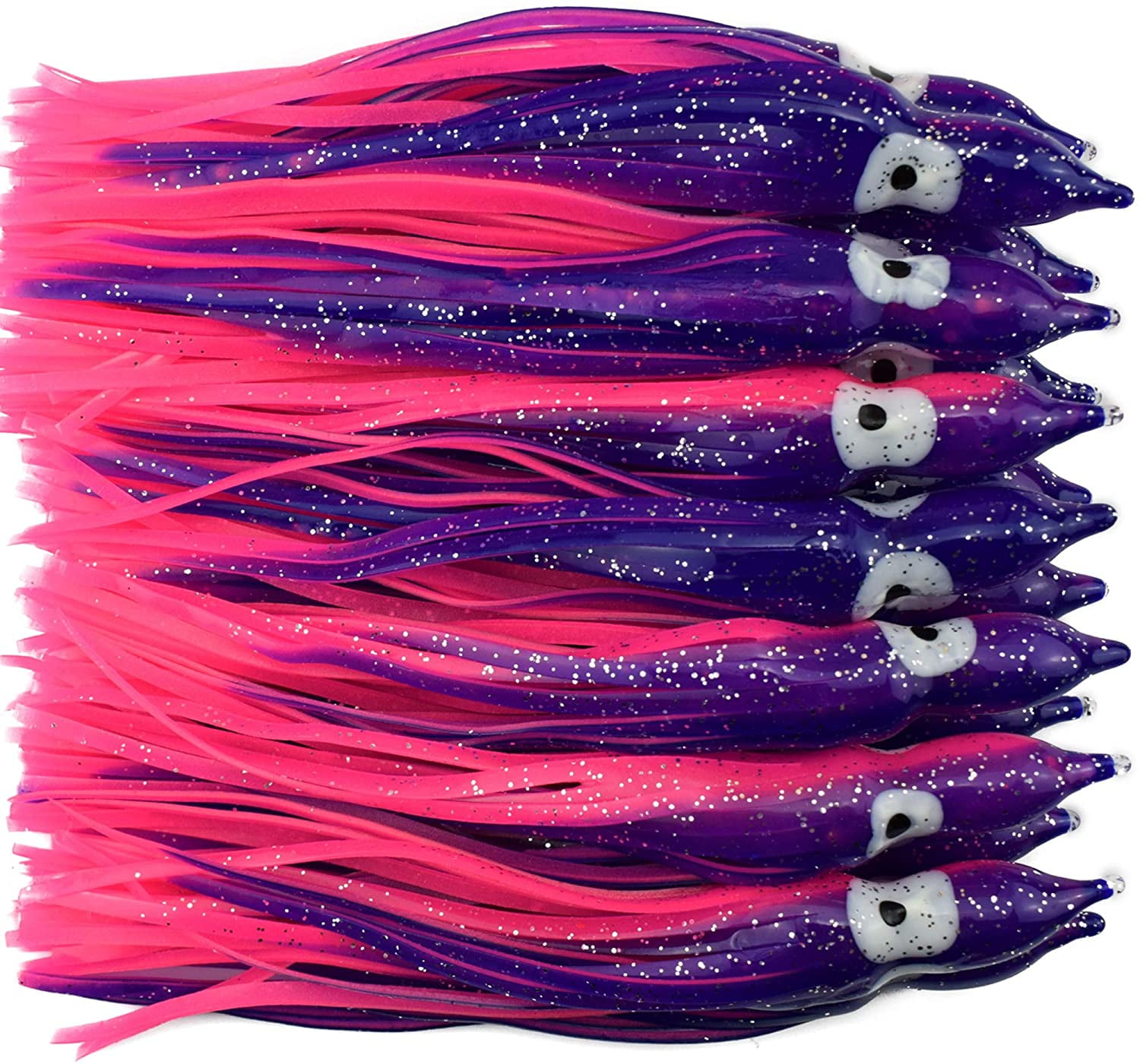 Squid Skirts Trolling Fishing Lures Soft Octopus Baits for Saltwater Fishing Orange & Yellow 6in ...