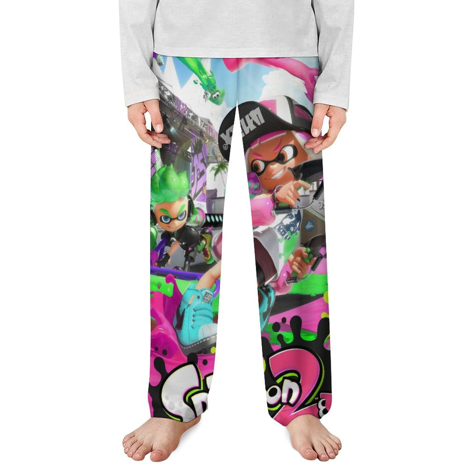 Squid Splatoon Cartoon Children's Pajamas Cozy Lounge Straight Leg ...