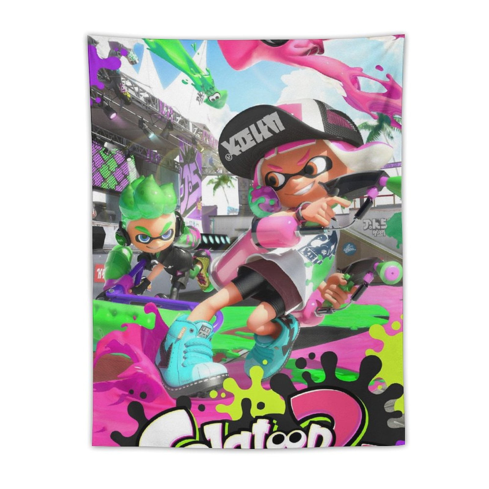 Squid Splatoon Cartoon Tapestry Luxury Wall Hanging Tapestries Decor ...