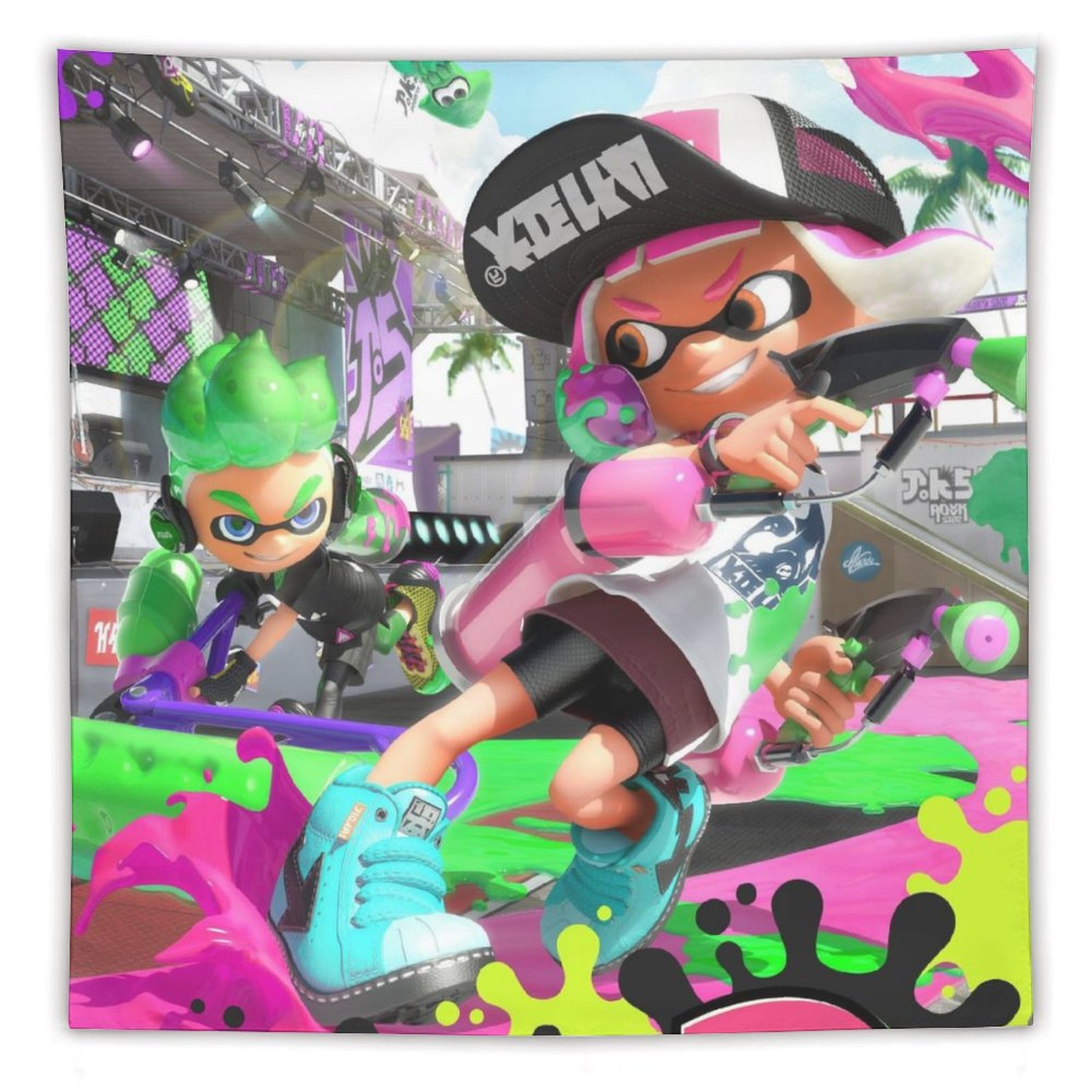 Squid Splatoon Cartoon Tapestry Luxury Wall Hanging Tapestries Decor ...