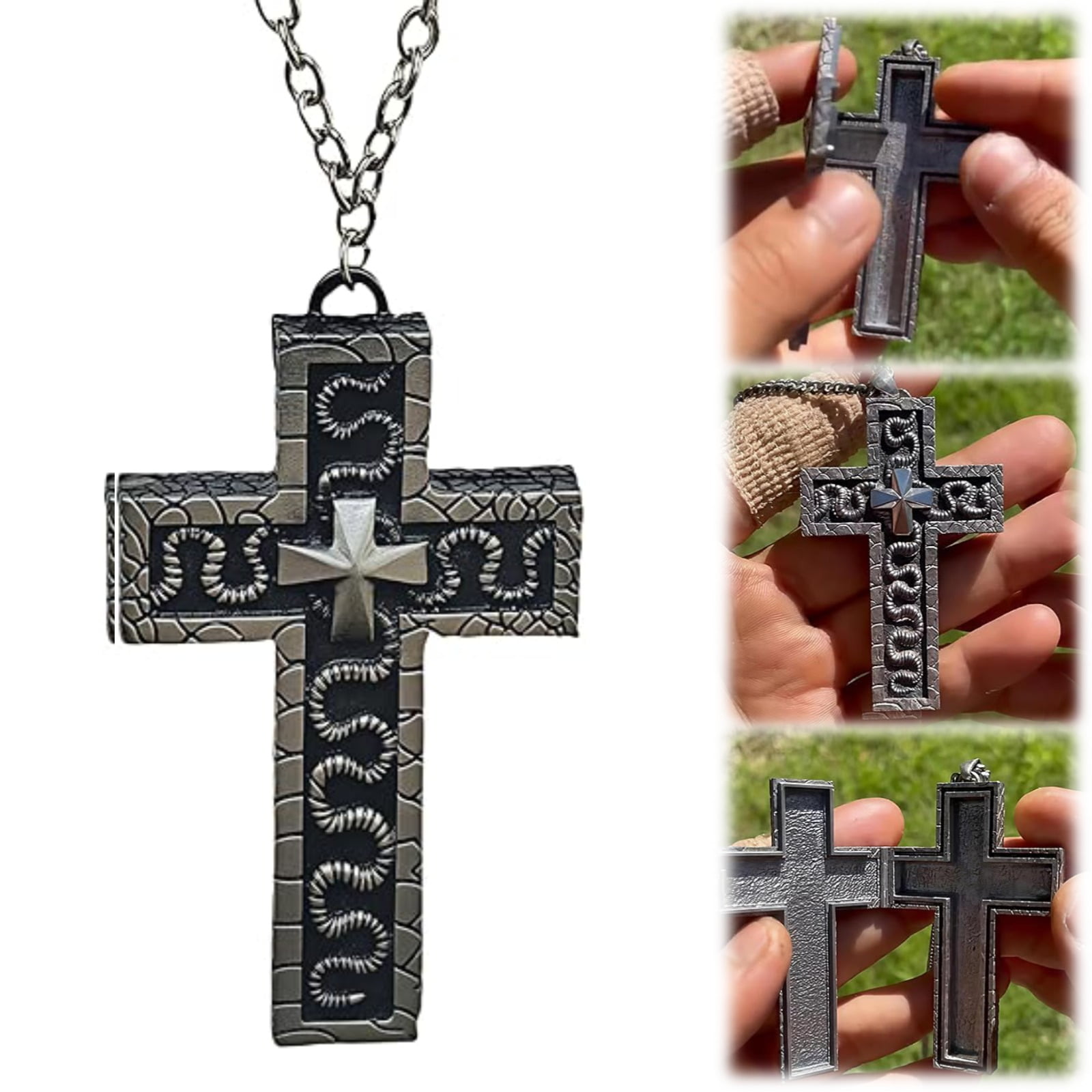 Squids Necklace Game - 3D Printed Cross Necklace for Men with Secret ...