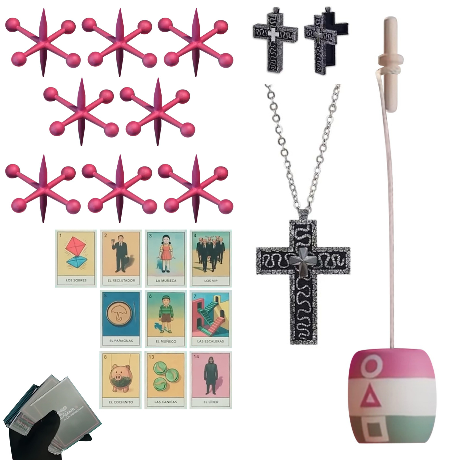 Squids Necklace Game, Cross Necklace for Men, Cross Necklace with ...