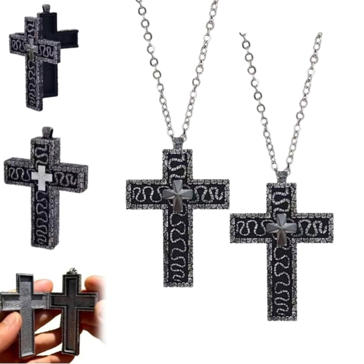 Squids Necklace Game,Cross-shaped necklace with secret compartment ...