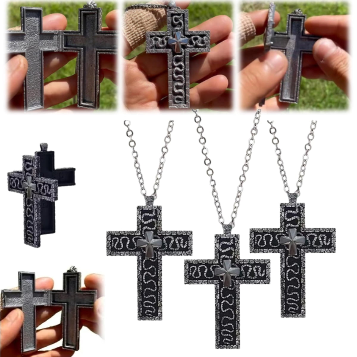 Squids Necklace Game, Cross-shaped necklace with secret compartment ...