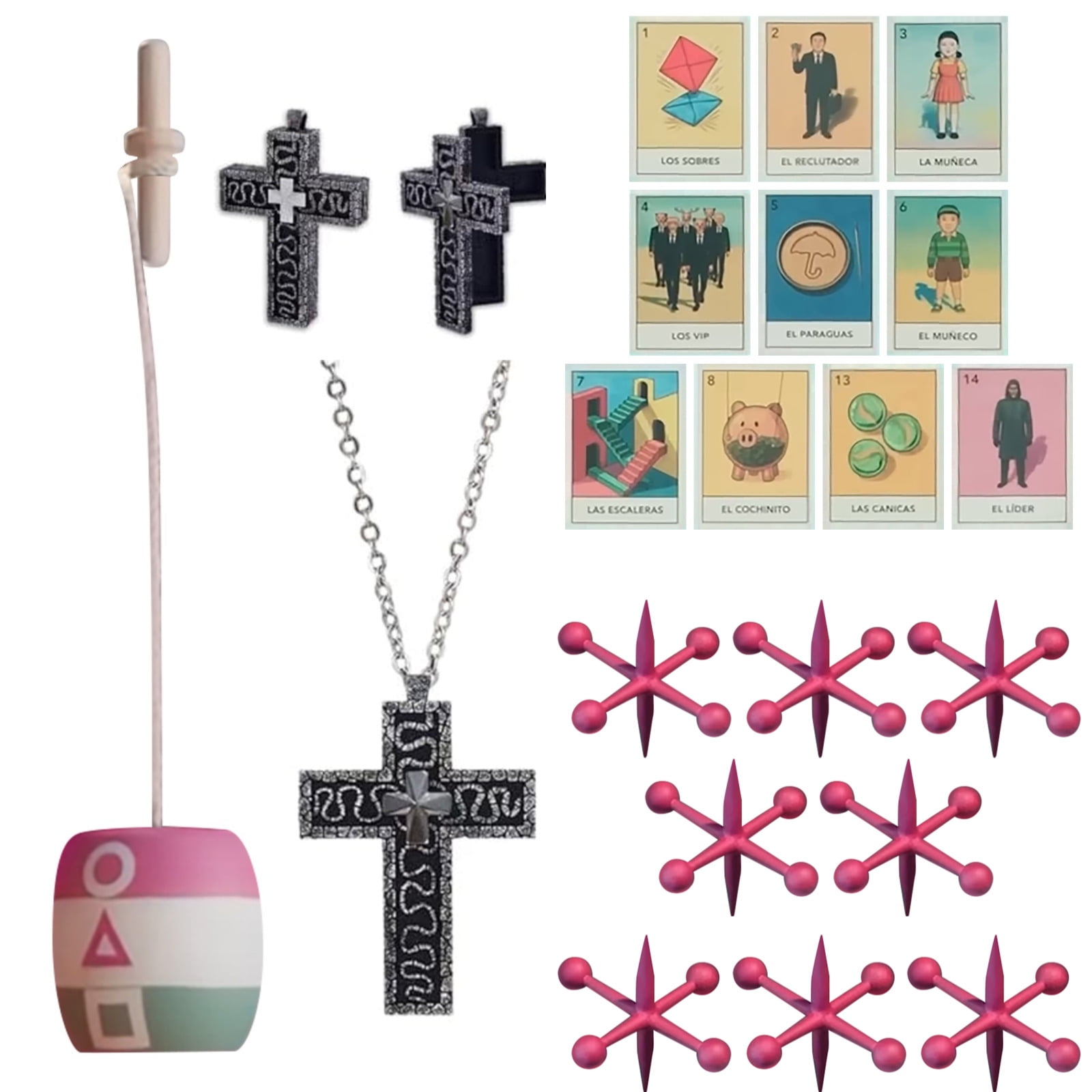 Squids Necklace Game, Cross-shaped necklace with secret compartment ...