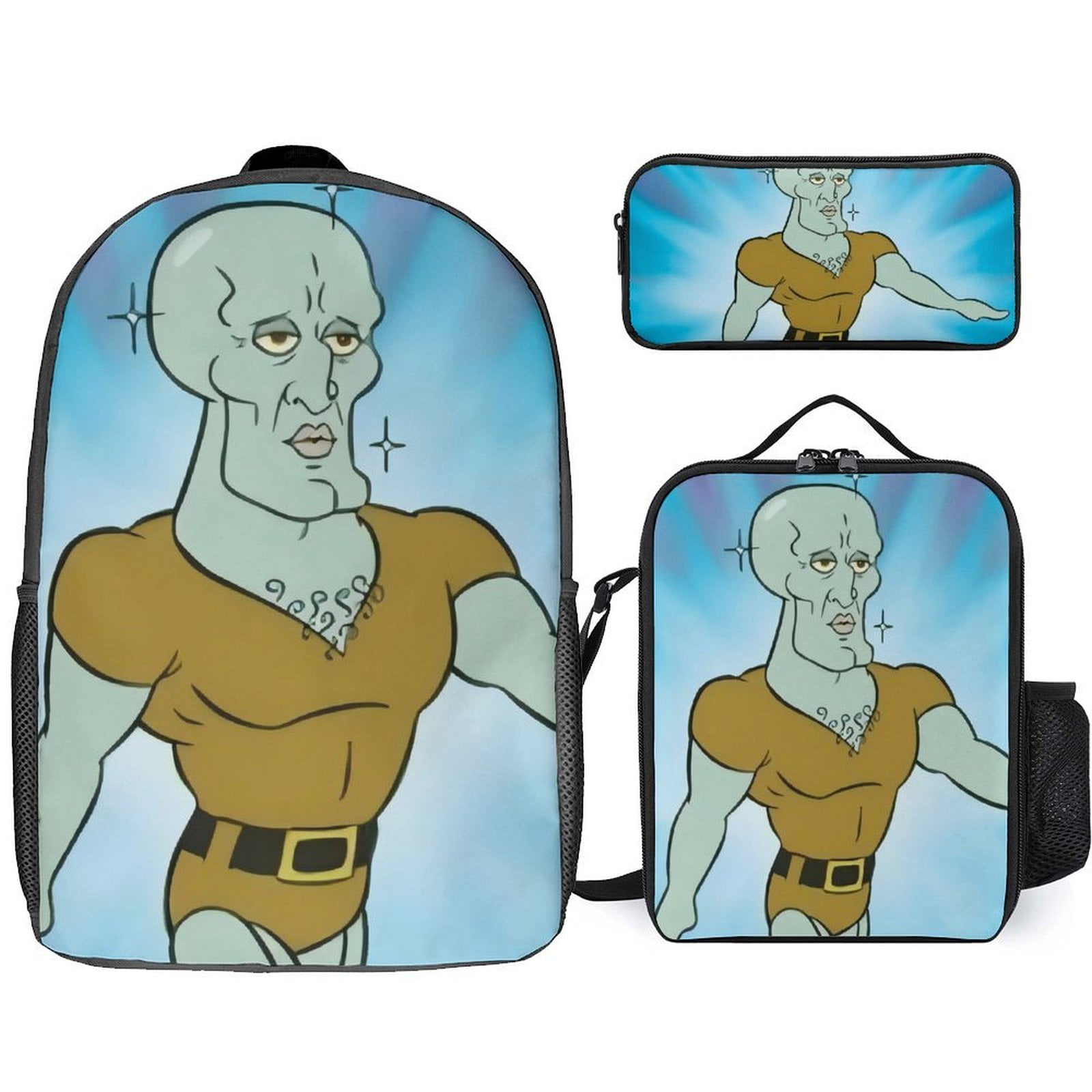 Squidward Backpack Messenger Bag Lunch Bag Pencil Case Set 17 Inch ...