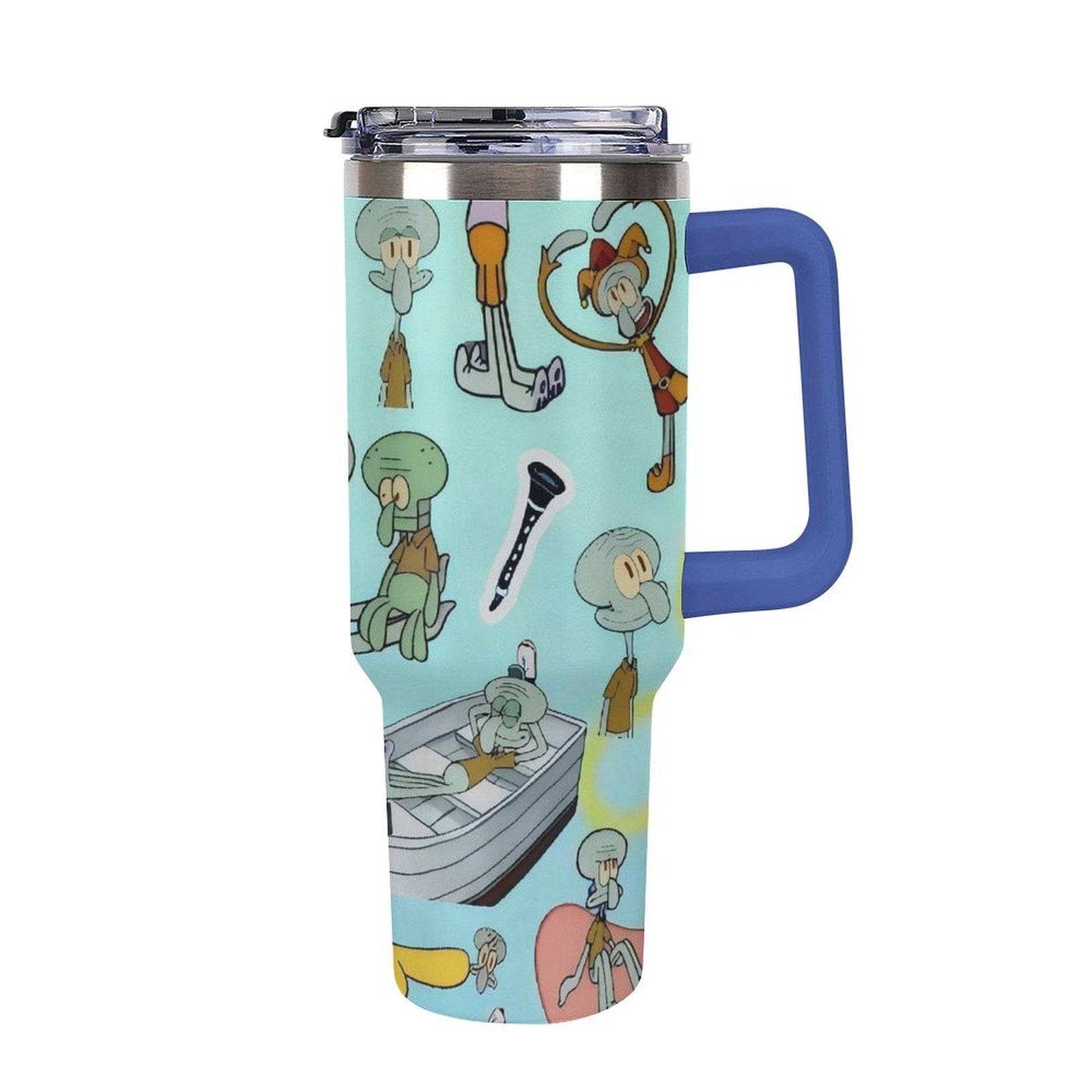Squidward Car Cup Stainless Steel Thermos Cup with Handle 40oz ...