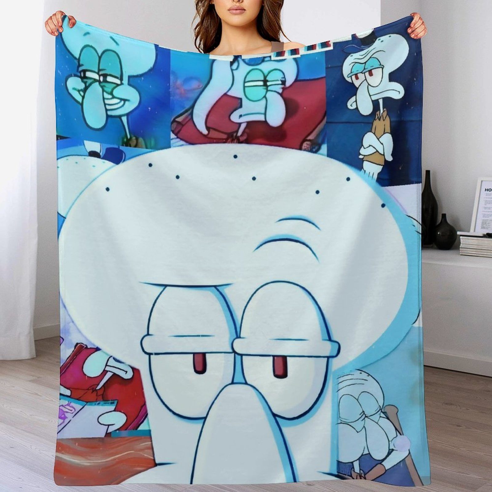 Squidward Cartoon Anime Soft Plush Blanket and Bed Blanket 30"*40"（76 ...