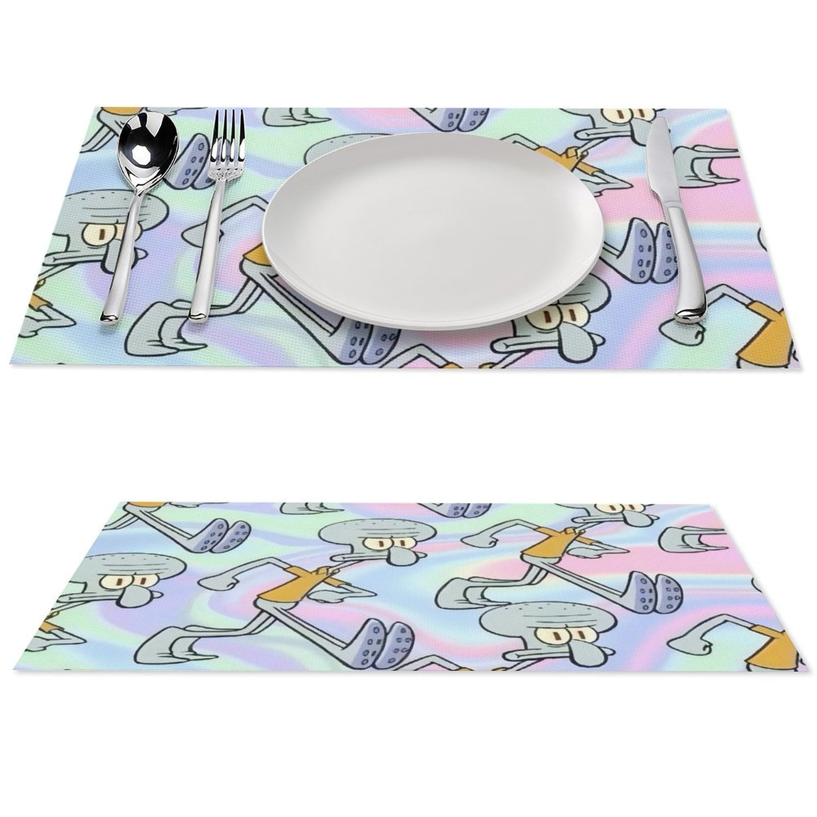 Squidward Cartoon placemats are suitable for indoor dining table mats 6 ...