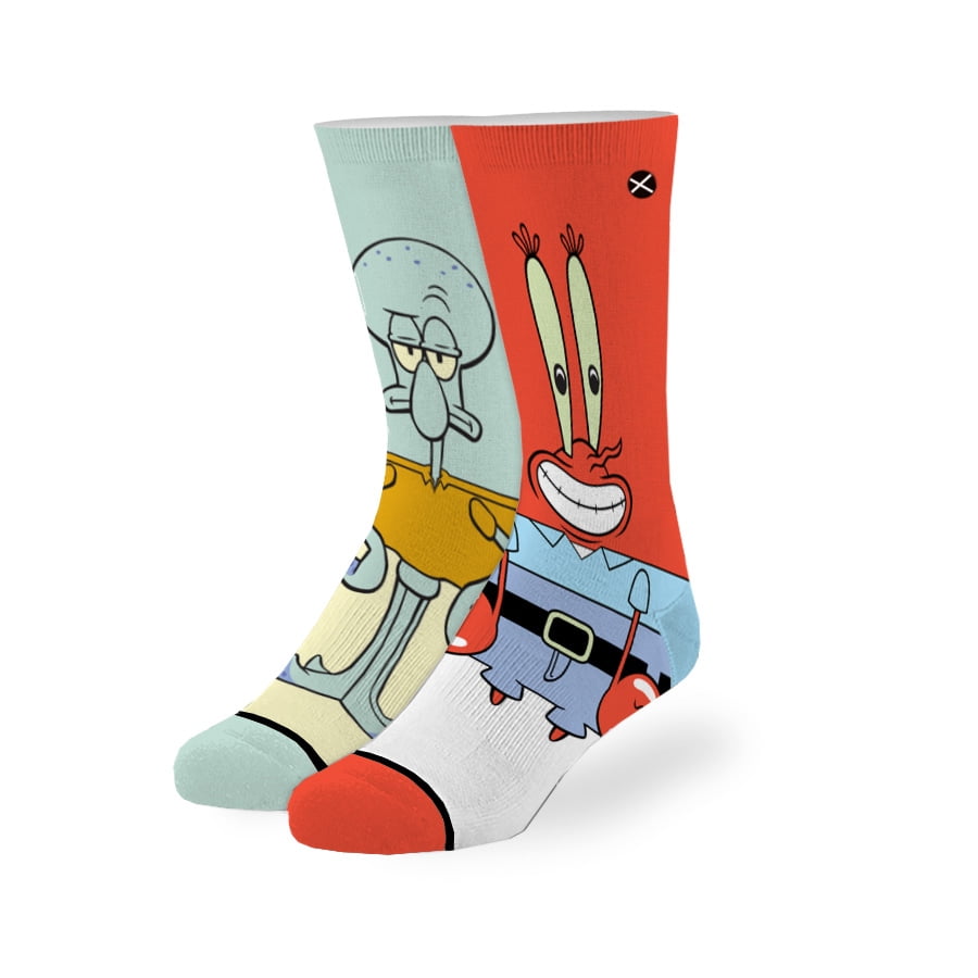 Cool Socks Mr. Krabs & Squidward Crew Sock SpongeBob Squarepants ...
