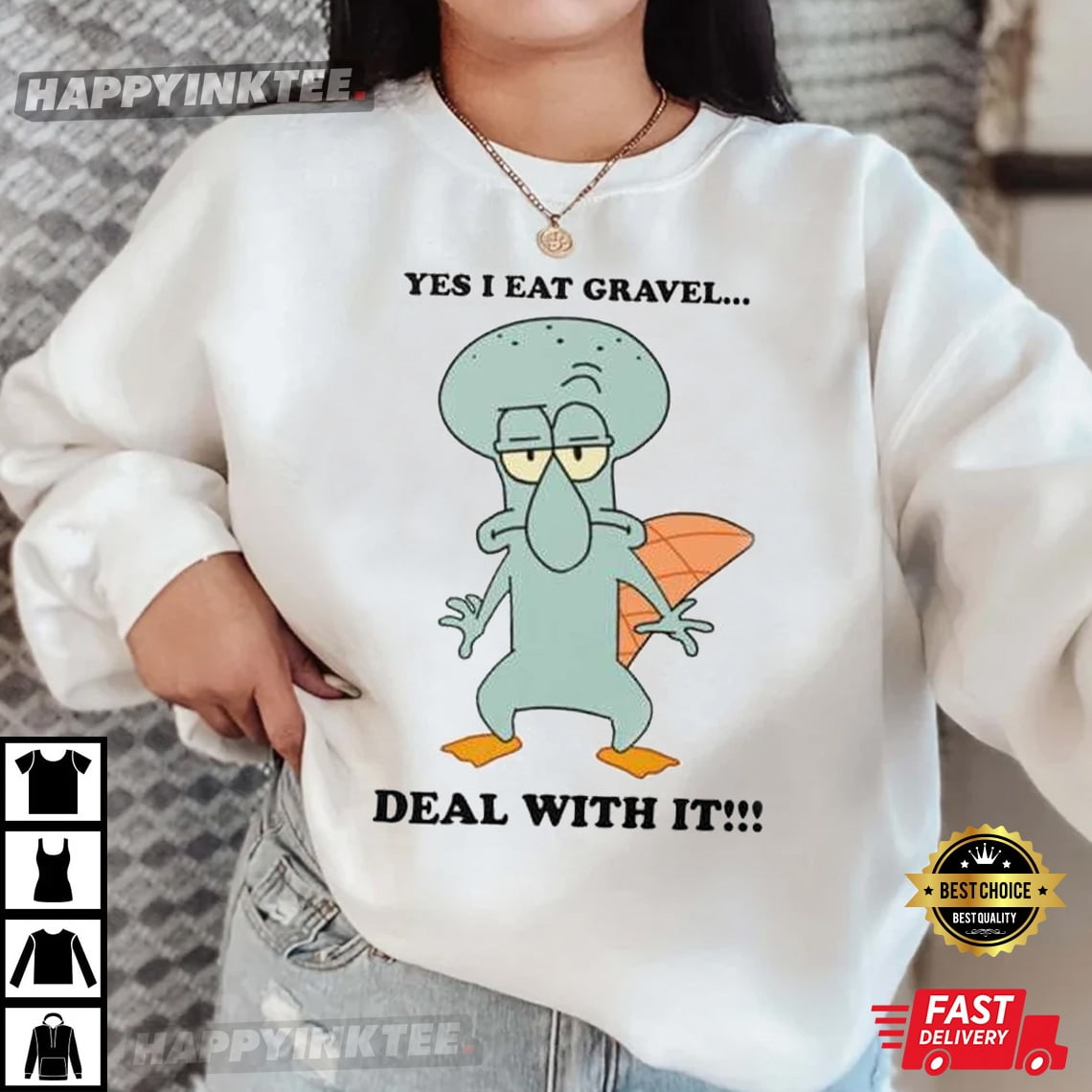 Squidward Perry The Platypus Deal With It T-Shirt - Walmart.com