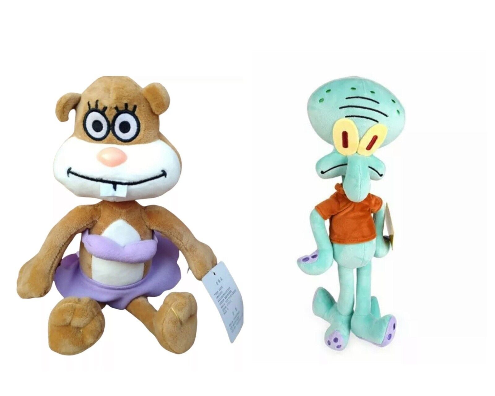 Squidward & Sandy Cheeks 12" High Quality Plush Stuffed Spongebob ...