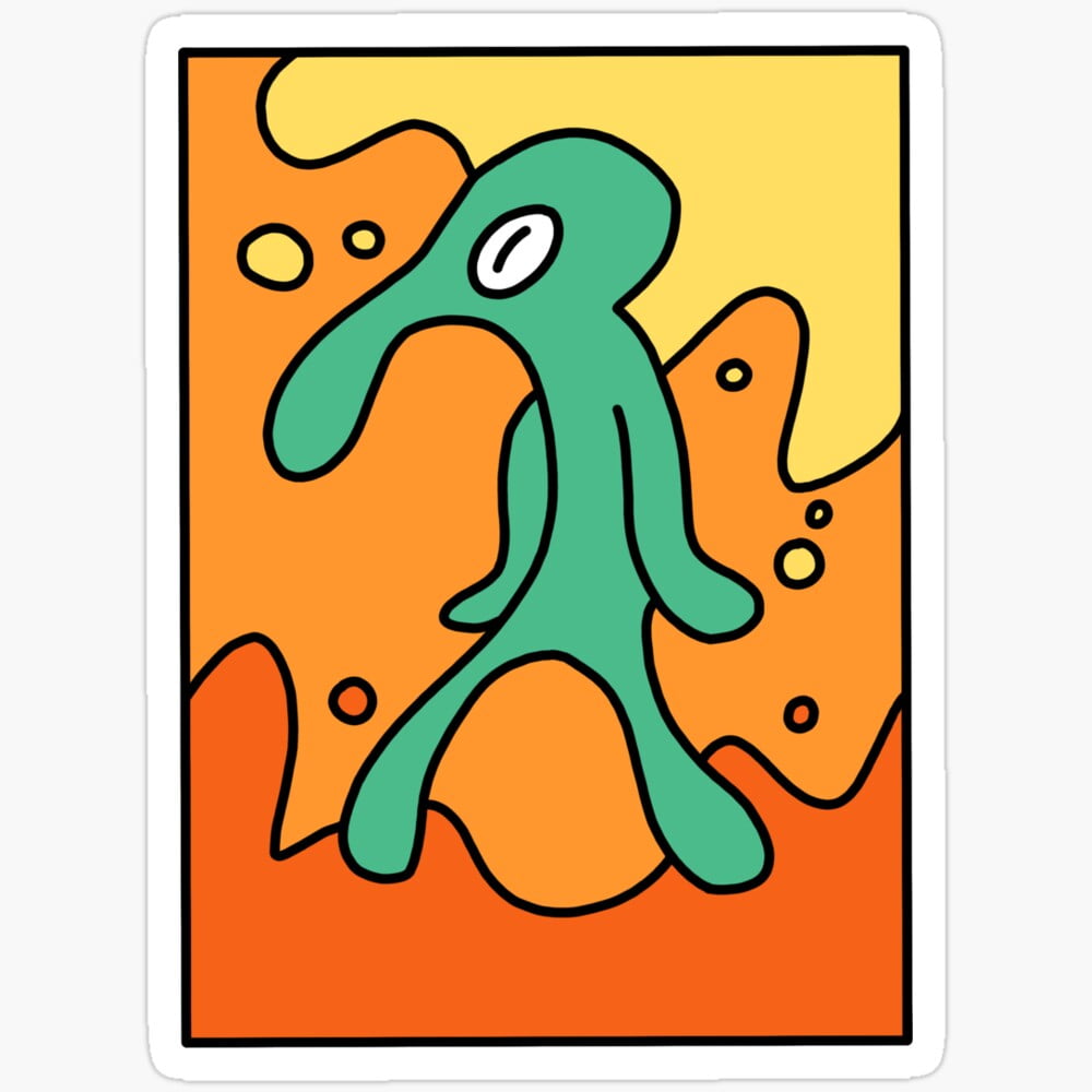 Squidward Sticker Phone Decal Water Bottle Stickers Car Decals, Laptop ...