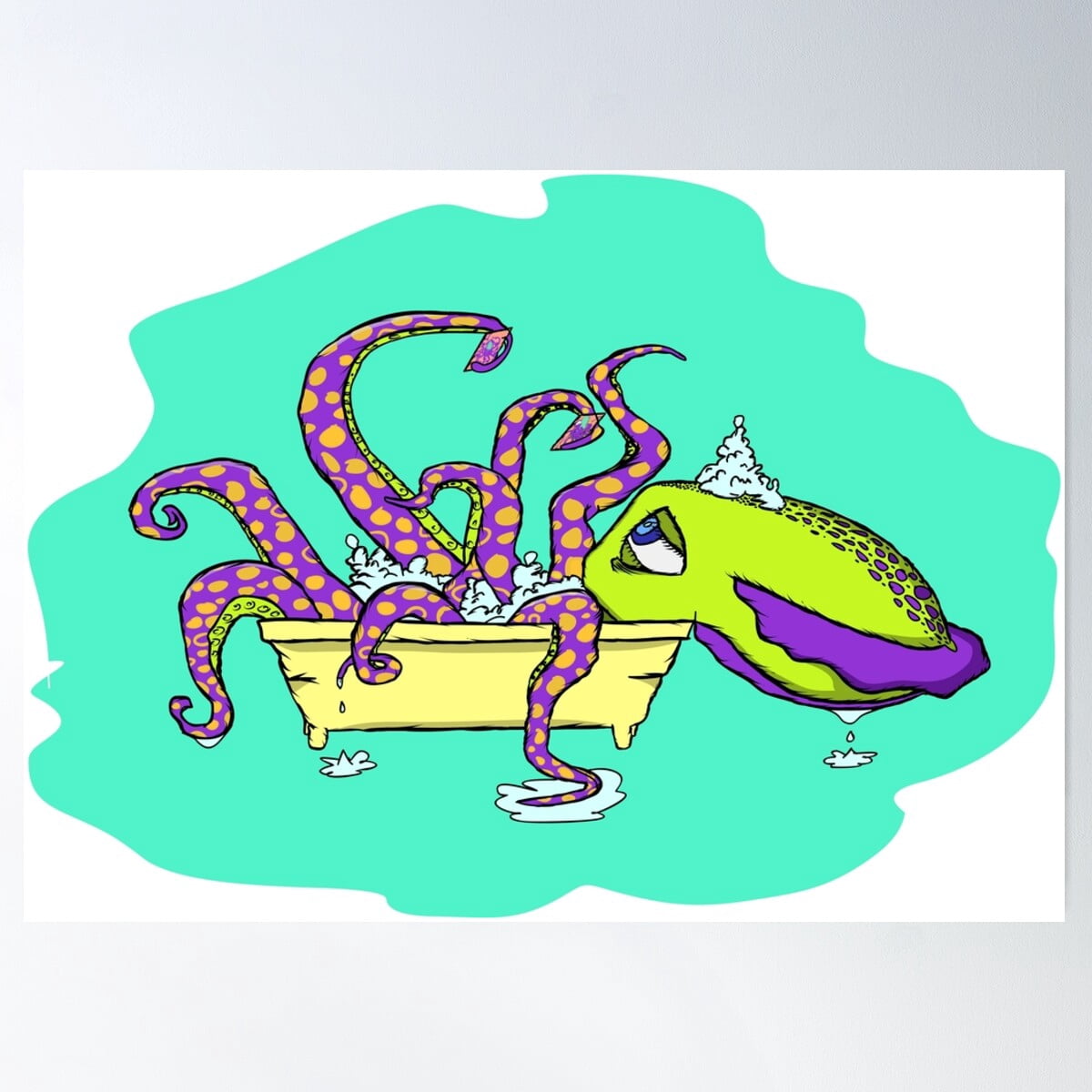 Squidy-Pap-Pap Poster Wall Art, Modern Wall Decor For Living Room ...
