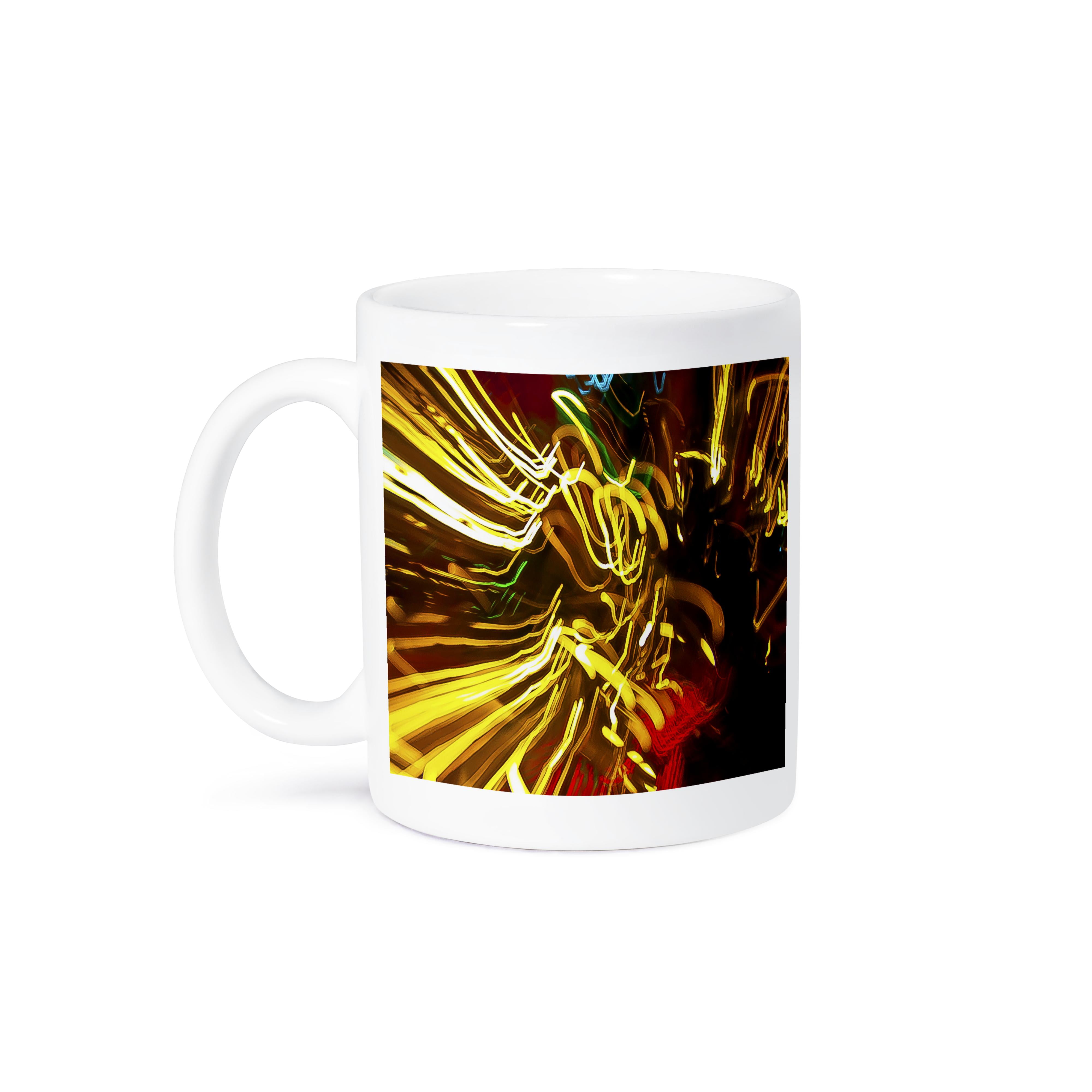 3drose, Squiggly, Colorful Lights in Red, Yellow and White, 15oz Mug ...