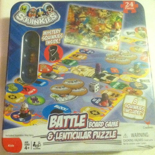 Squinkies Battle Board Game Lenticular Puzzle Set (8 Squinkies Included ...