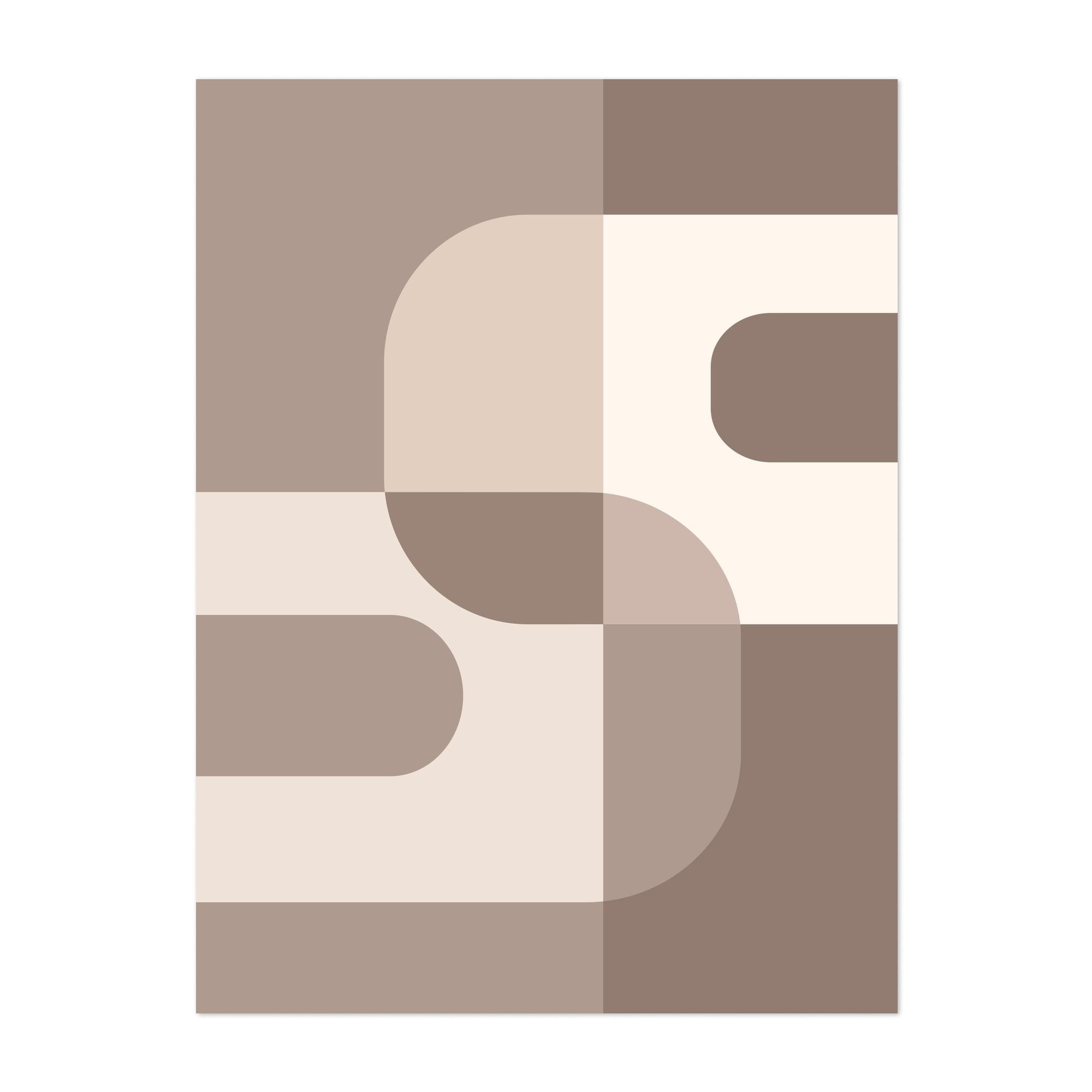 Squircles Abstract Art Creams Taupes - Digital Art Geometric Abstract Mid-Century Modern ...