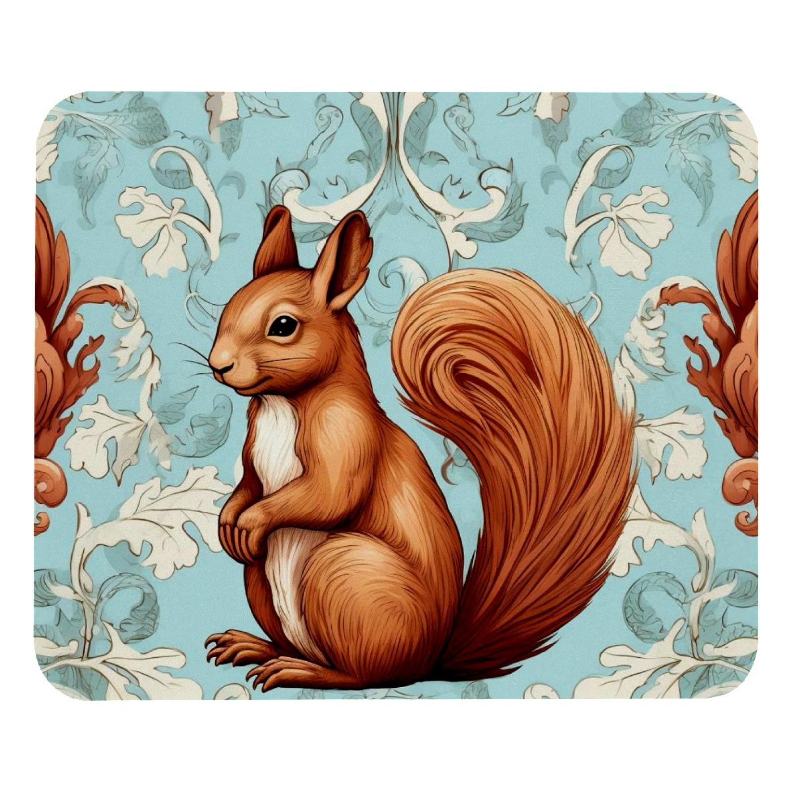 Squirrel 8.3x9.8 Inch Square Non-Slip Rubber Bottom Mouse Pad, Desk Pad ...