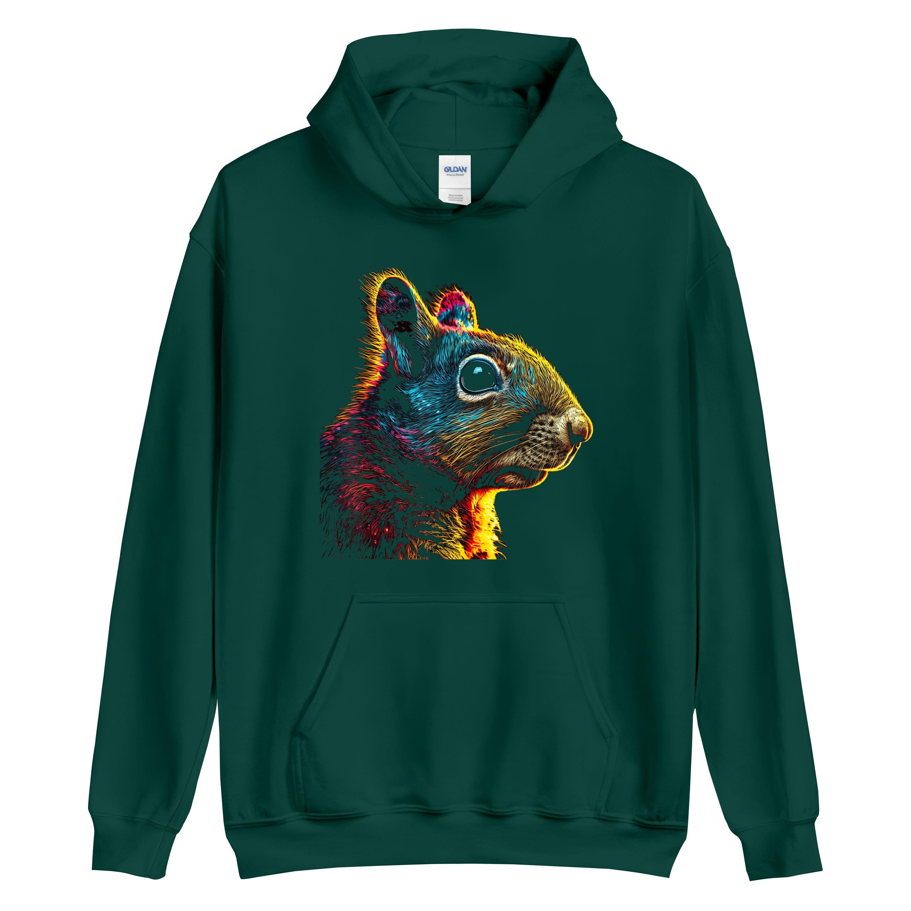 Squirrel Artwork - Portrait Colourful Animal Squirrel Hoodie - Walmart.com