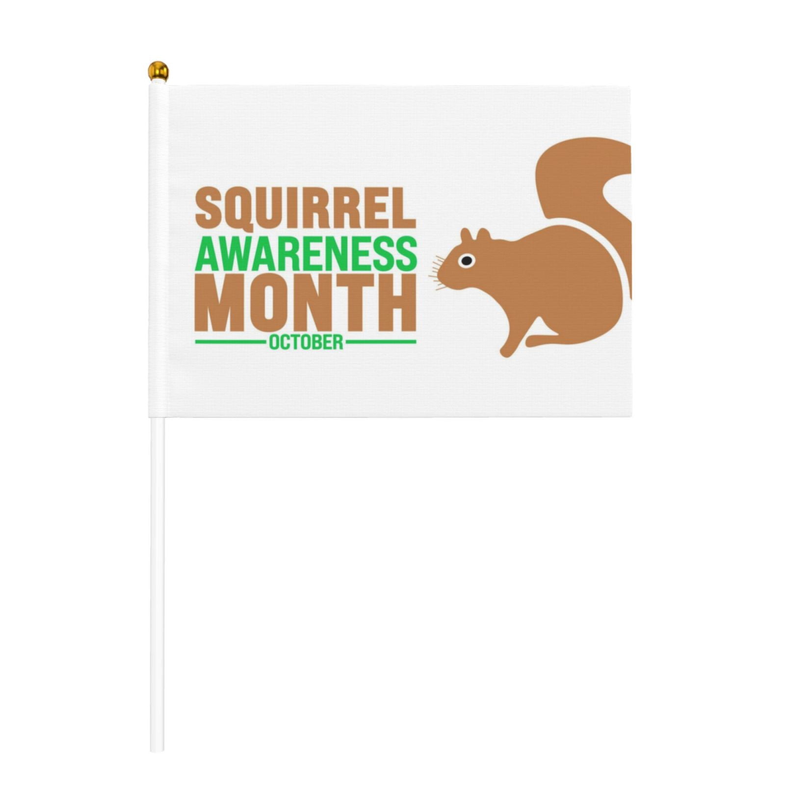 Squirrel Awareness Month Flag Small Mini Hand Held Flags Small ...