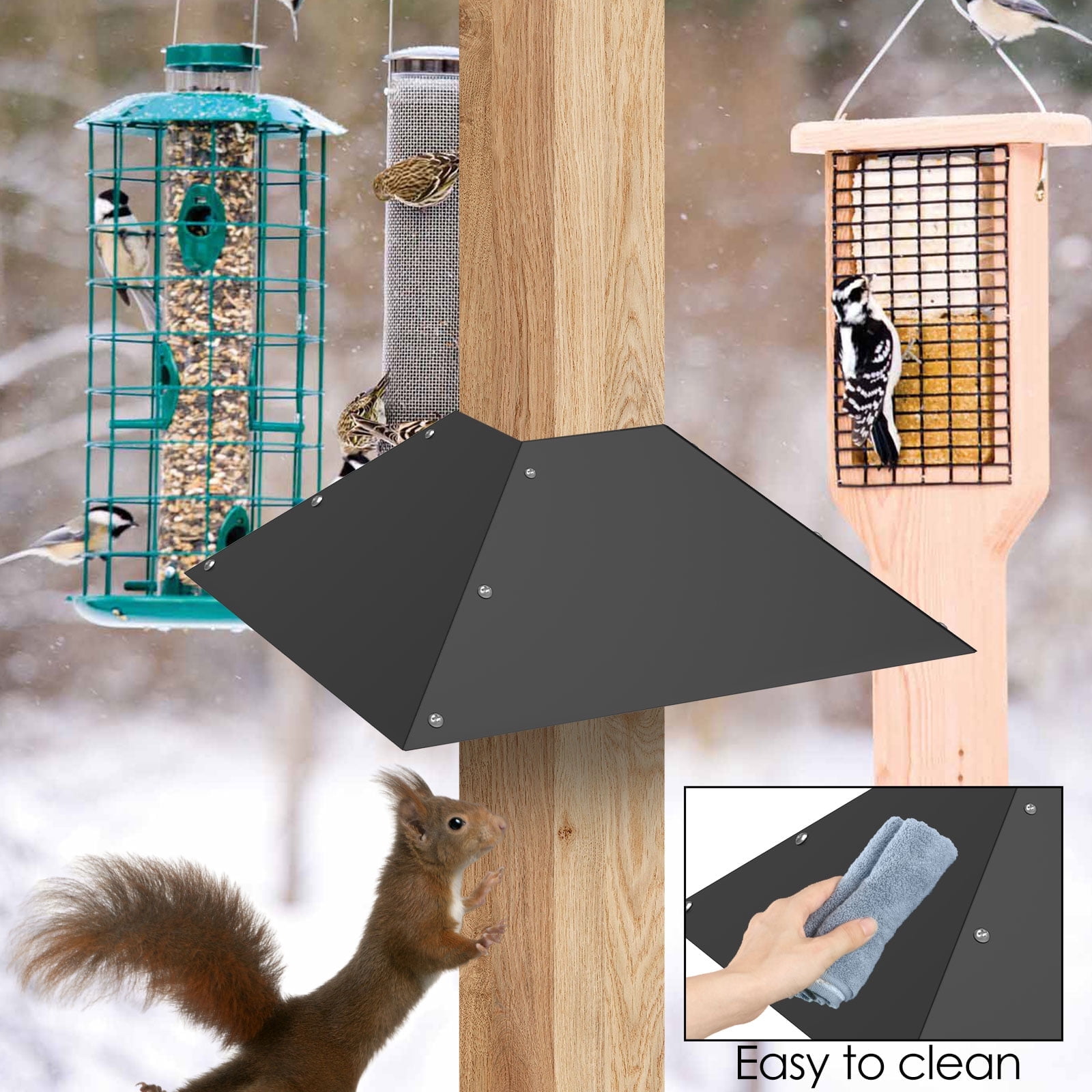 14-Inch Squirrel Baffle Guard, Durable Bird Feeder Pole Protector ...