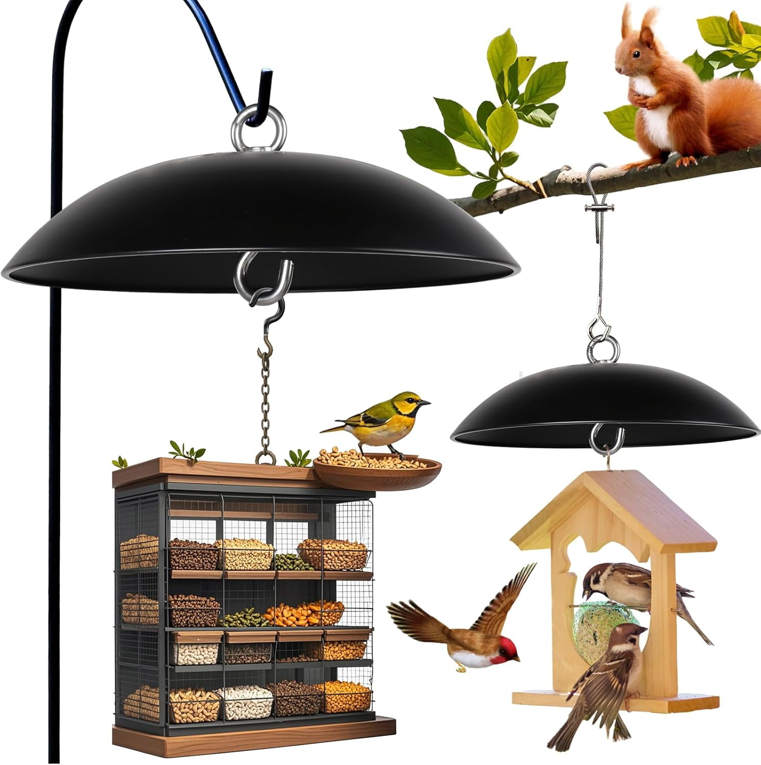 Squirrel Baffle for Bird Feeders,15.7-inch Metal Dome,Squirrel Proof ...