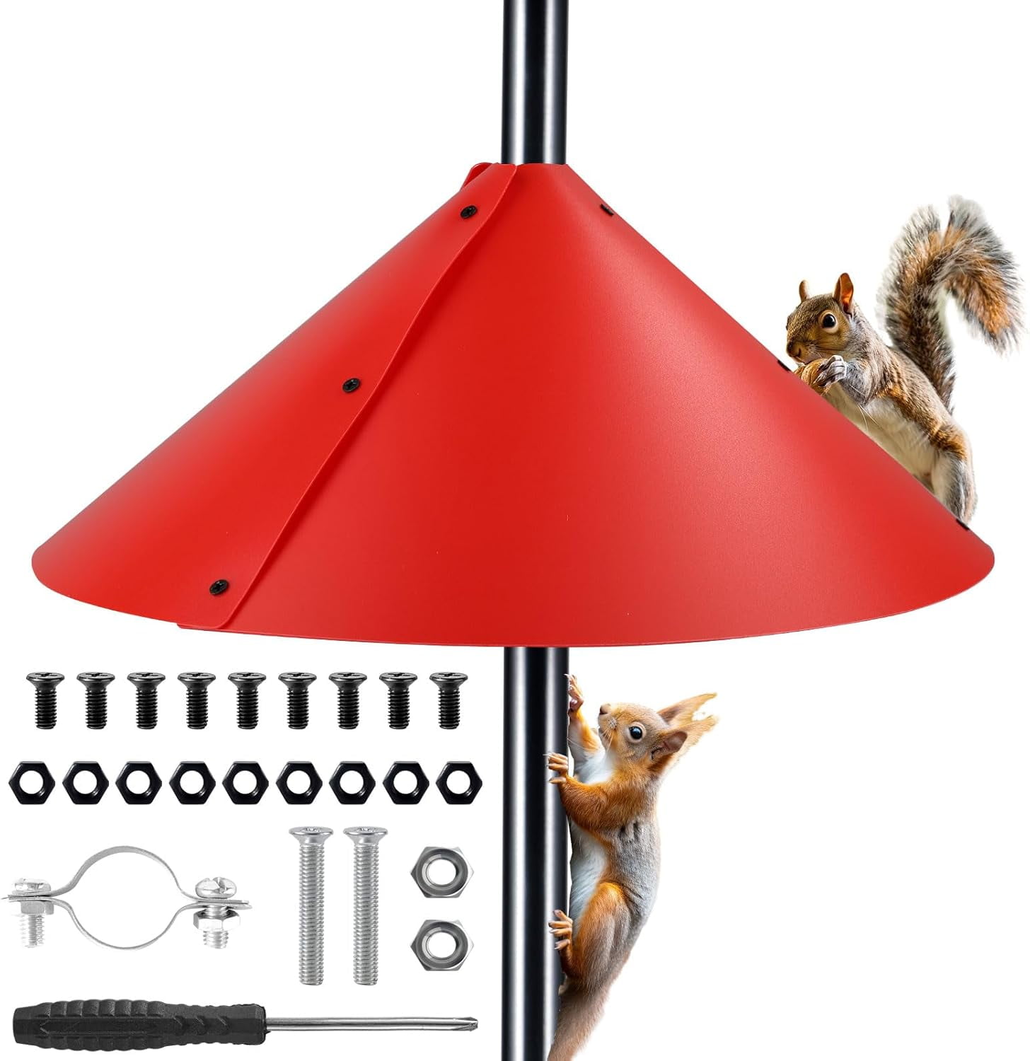Squirrel Baffle for Bird Feeders, 18 Inch Large Plastic Wrap Around ...