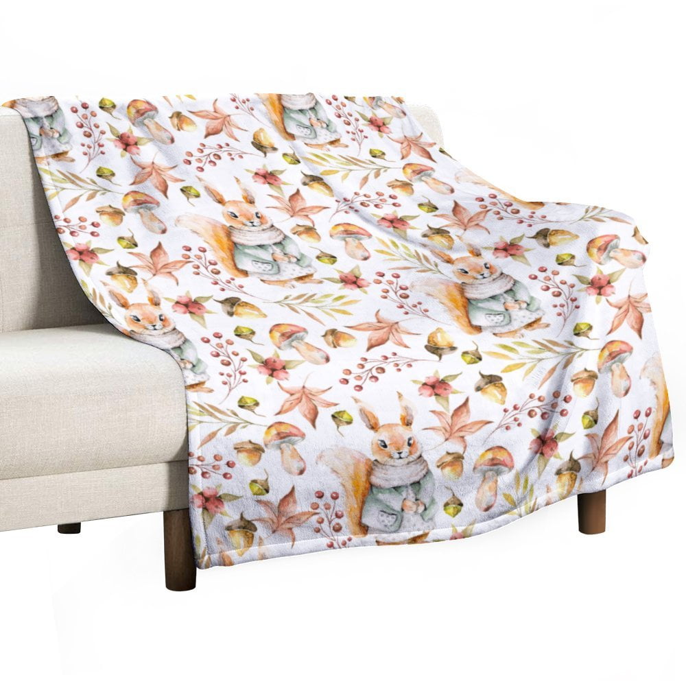 Squirrel Blanket, Gift Throw Blanket for Sofa Couch Chair Bed Office ...