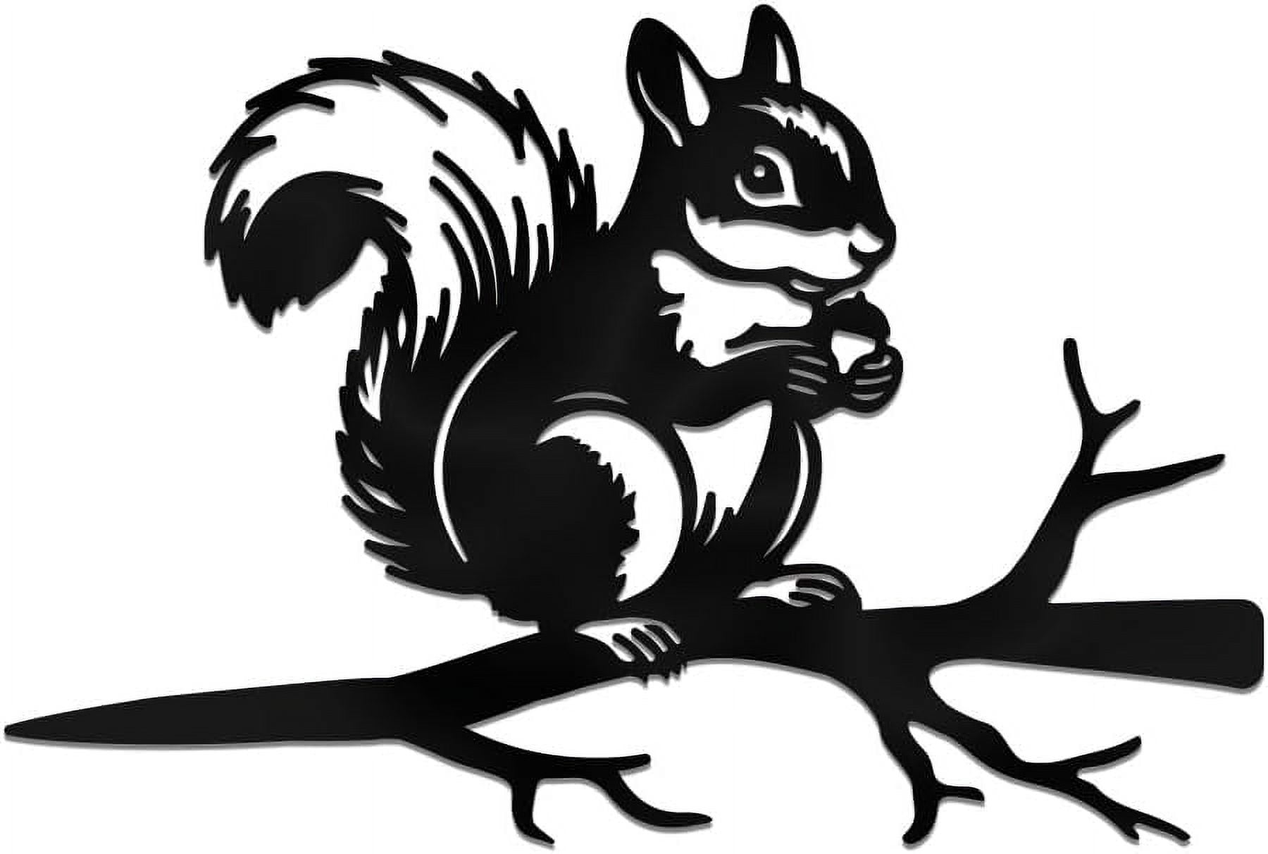 Squirrel on Branch Metal Yard Art Decor Squirrel Stainless Steel ...