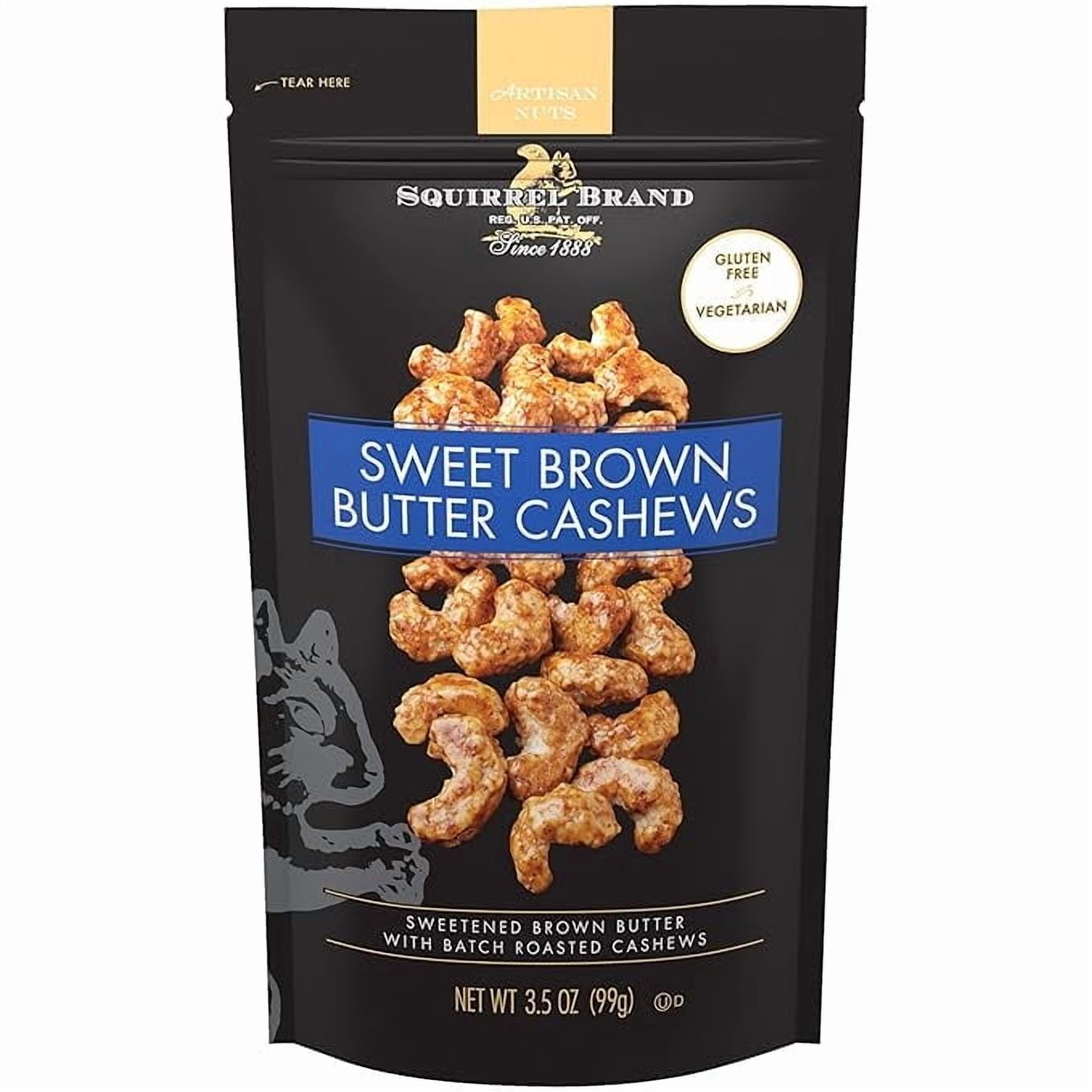 Squirrel Brand, Sweet Brown Butter Cashews, 3.5 Ounces, Resealable Bag ...
