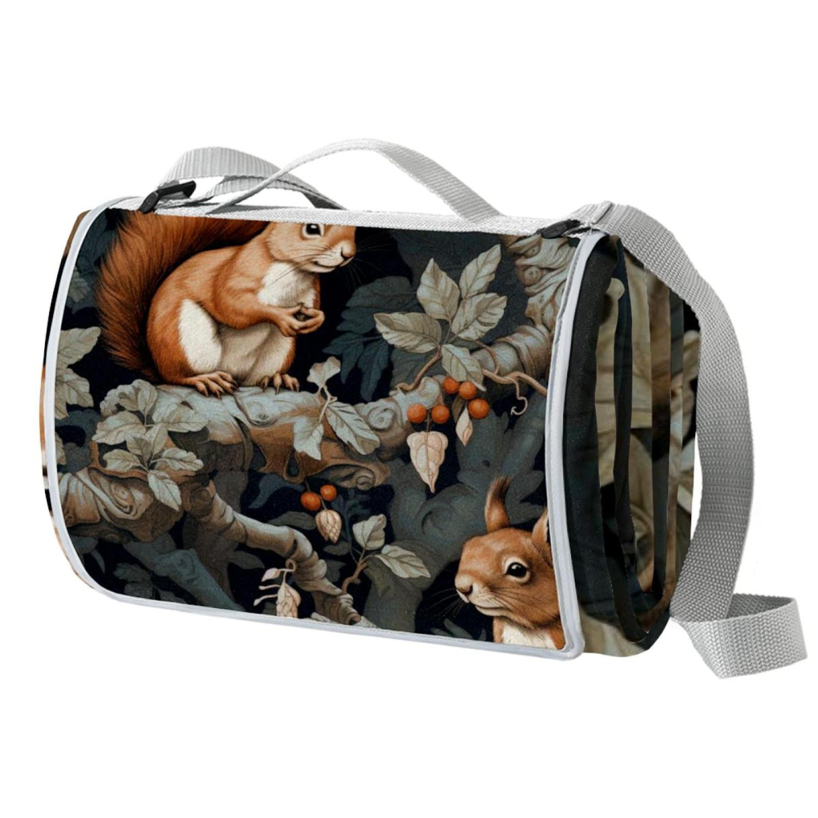 Squirrel Canvas Beach Blanket - Picnic Mat Outdoor Waterproof Sand ...