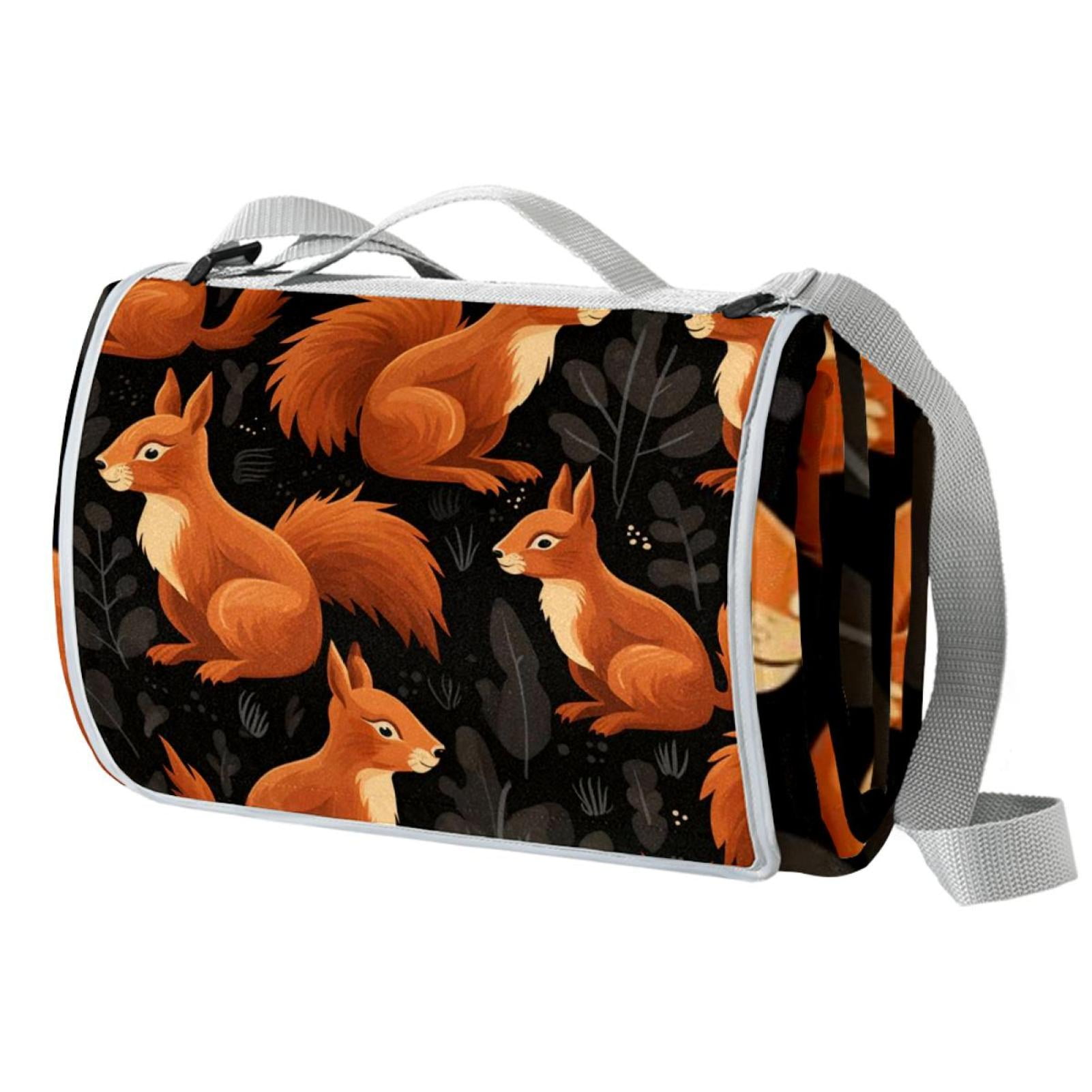 Squirrel Canvas Beach Blanket Picnic Mat - Oversized Outdoor Rug for ...