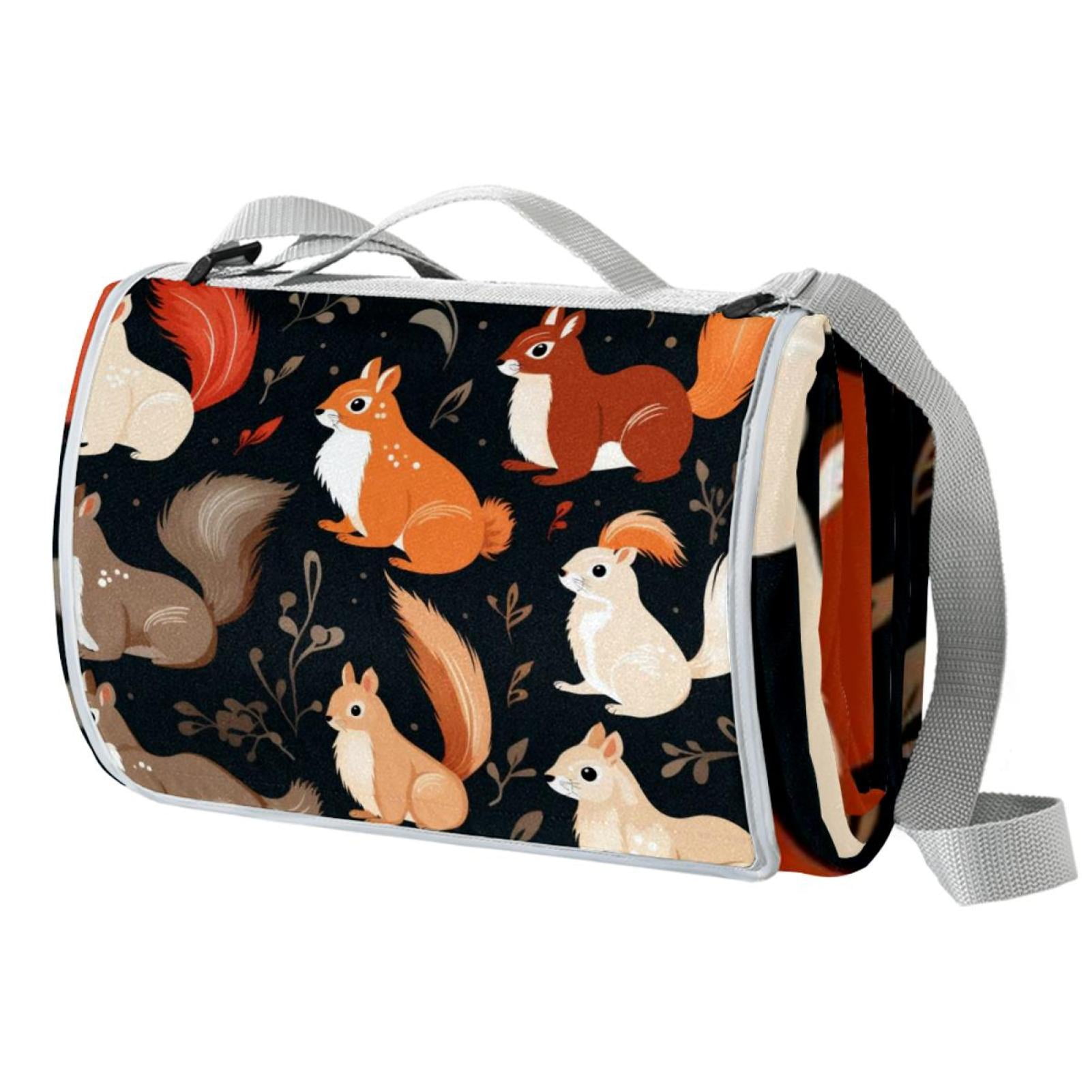 Squirrel Canvas Picnic Blanket Outdoor Waterproof Portable Mat for ...