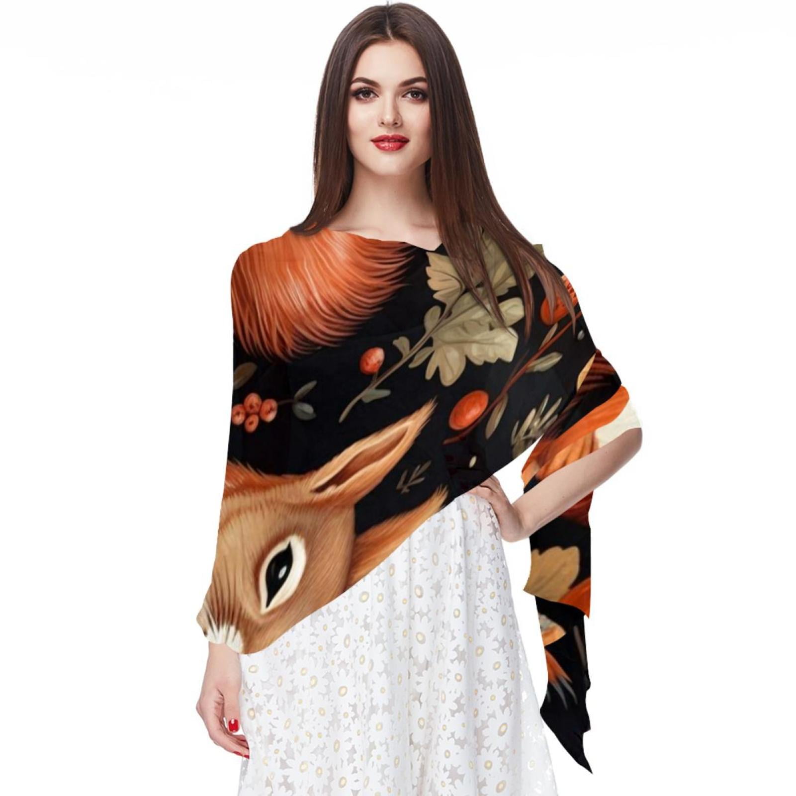 Squirrel Chiffon Translucent Light Breathable Silk Scarf 180*73 ...