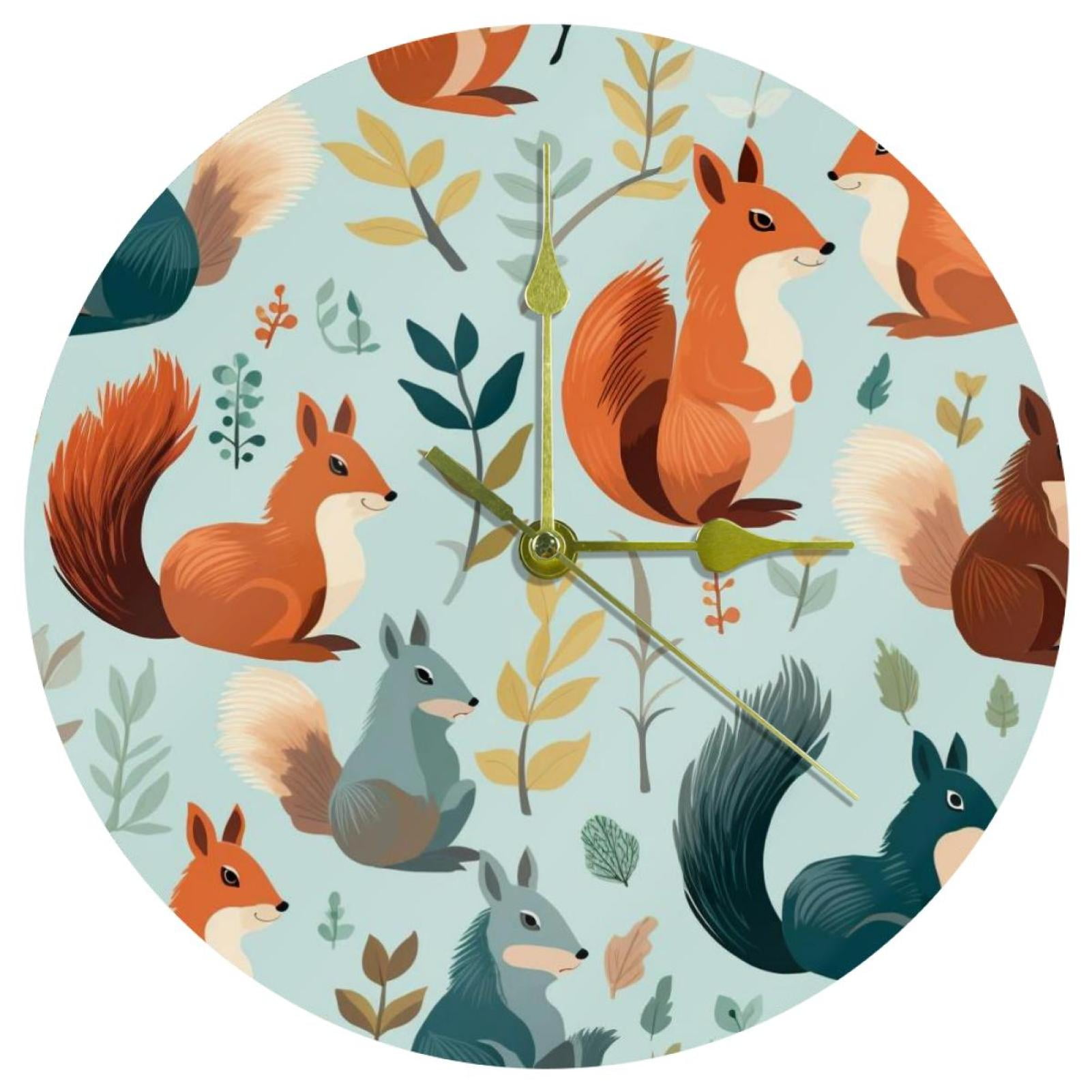 Squirrel Circular Acrylic Wall Clock - Sleek & Modern Timepiece for Stylish Décor - Walmart.com