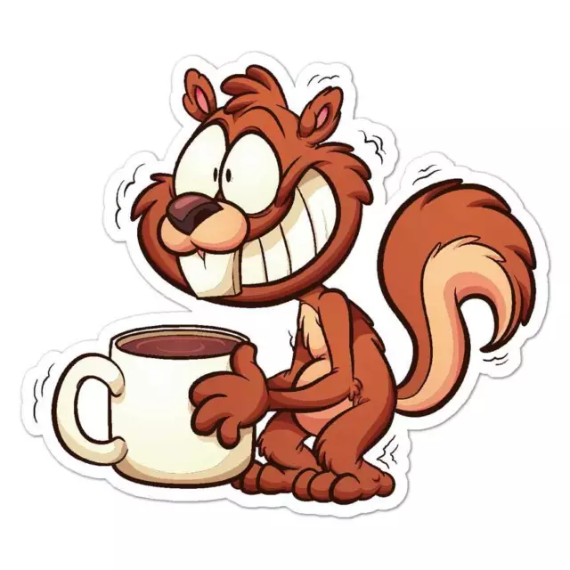 Squirrel Coffee Caffeine Sticker Indoor Outdoor Phone Decal Water ...