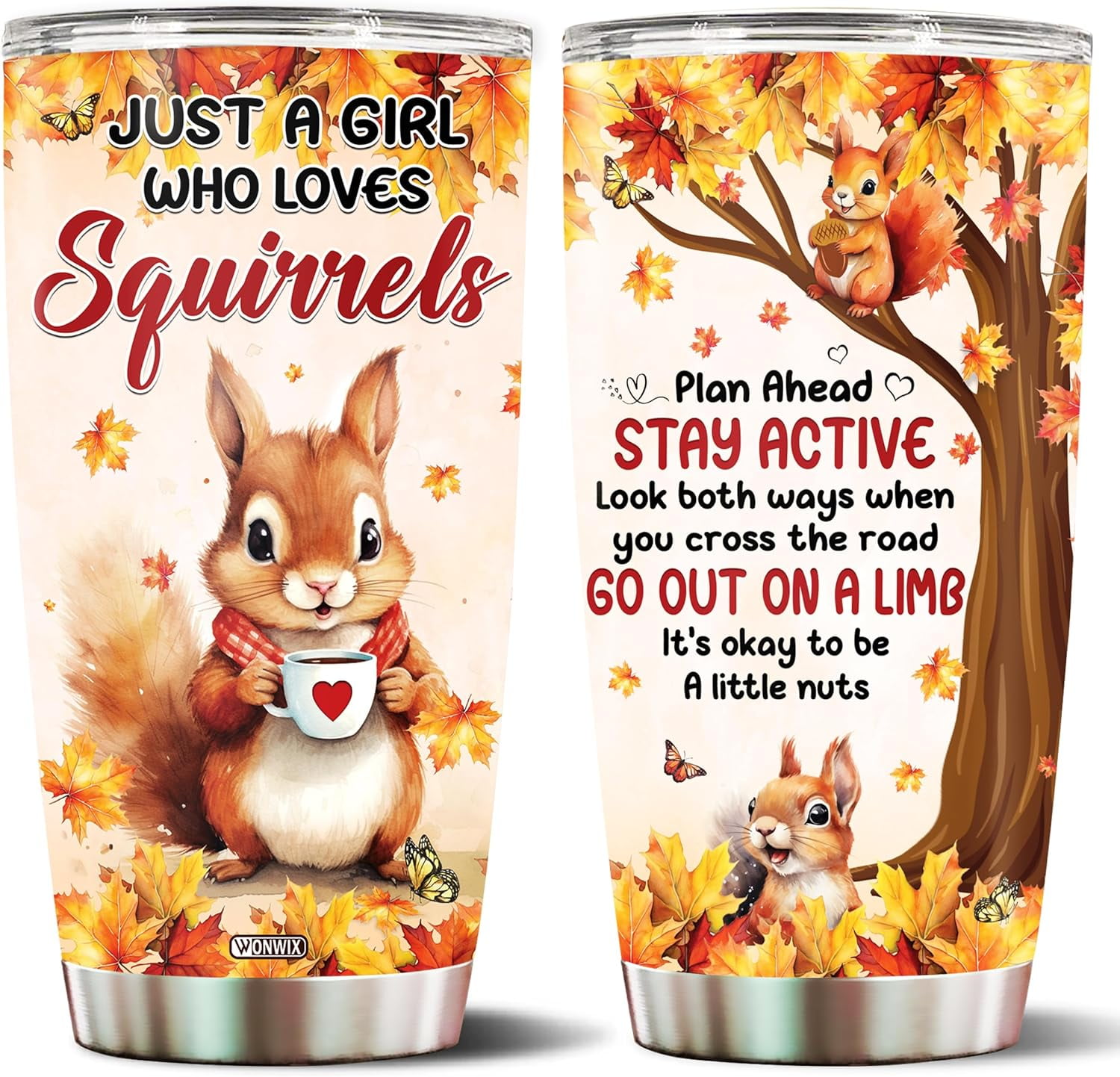 Squirrel Coffee Tumbler 20 Oz Stainless Steel Squirrels Whisperer Gifts ...