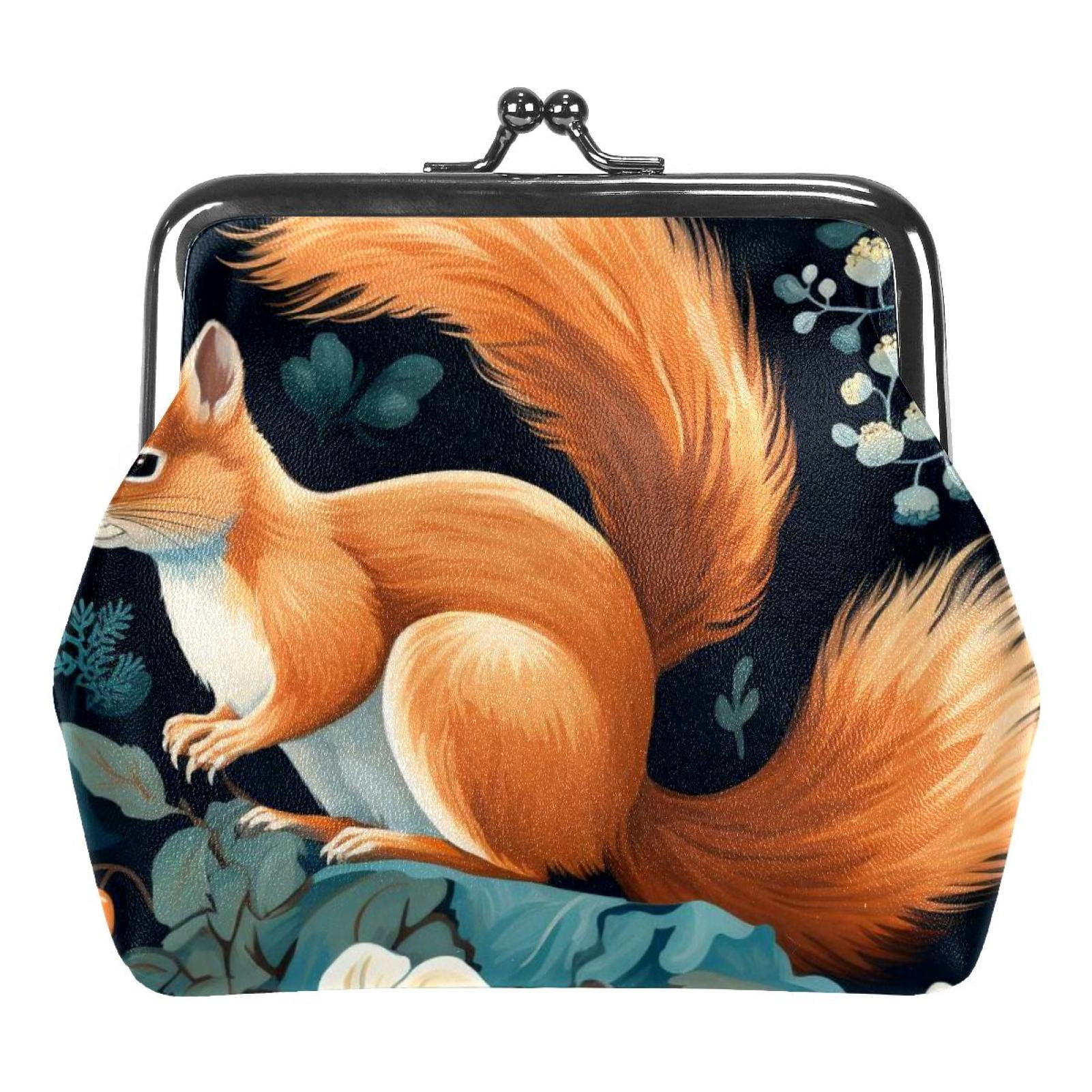 Squirrel Coin Purse Vintage Pouch Kiss-lock Change Purse Wallets ...