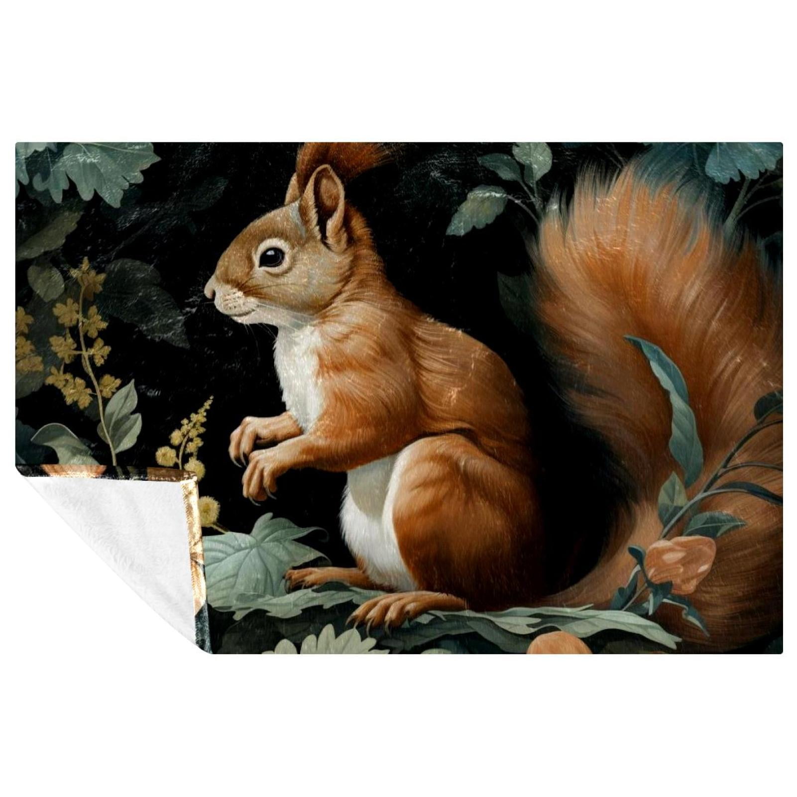 Squirrel Custom Printed Microfiber Throw Blanket: Soft and Warm ...