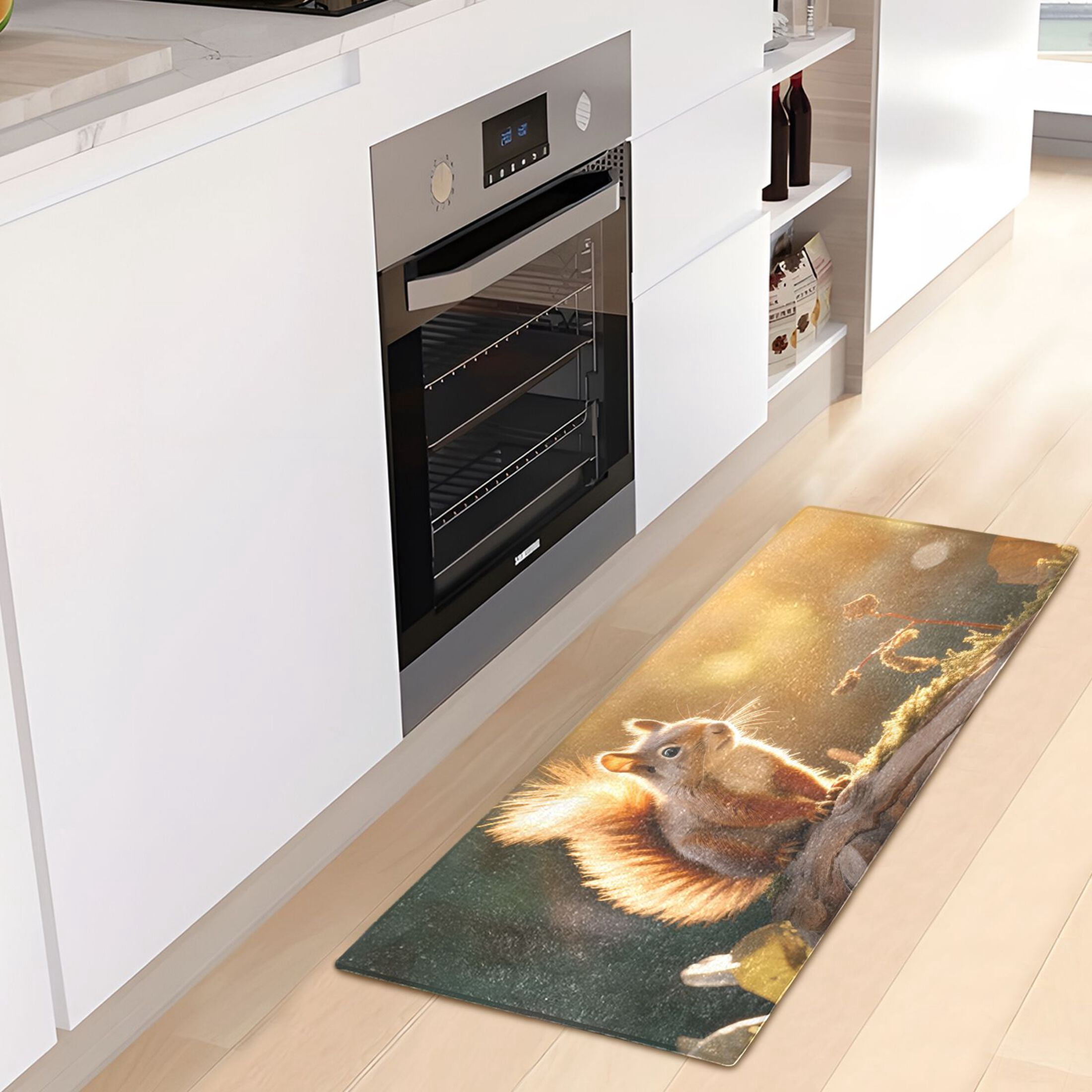 Squirrel Cute Luxury Kitchen Rug Non Slip Bathroom Plush Mat Shaggy ...