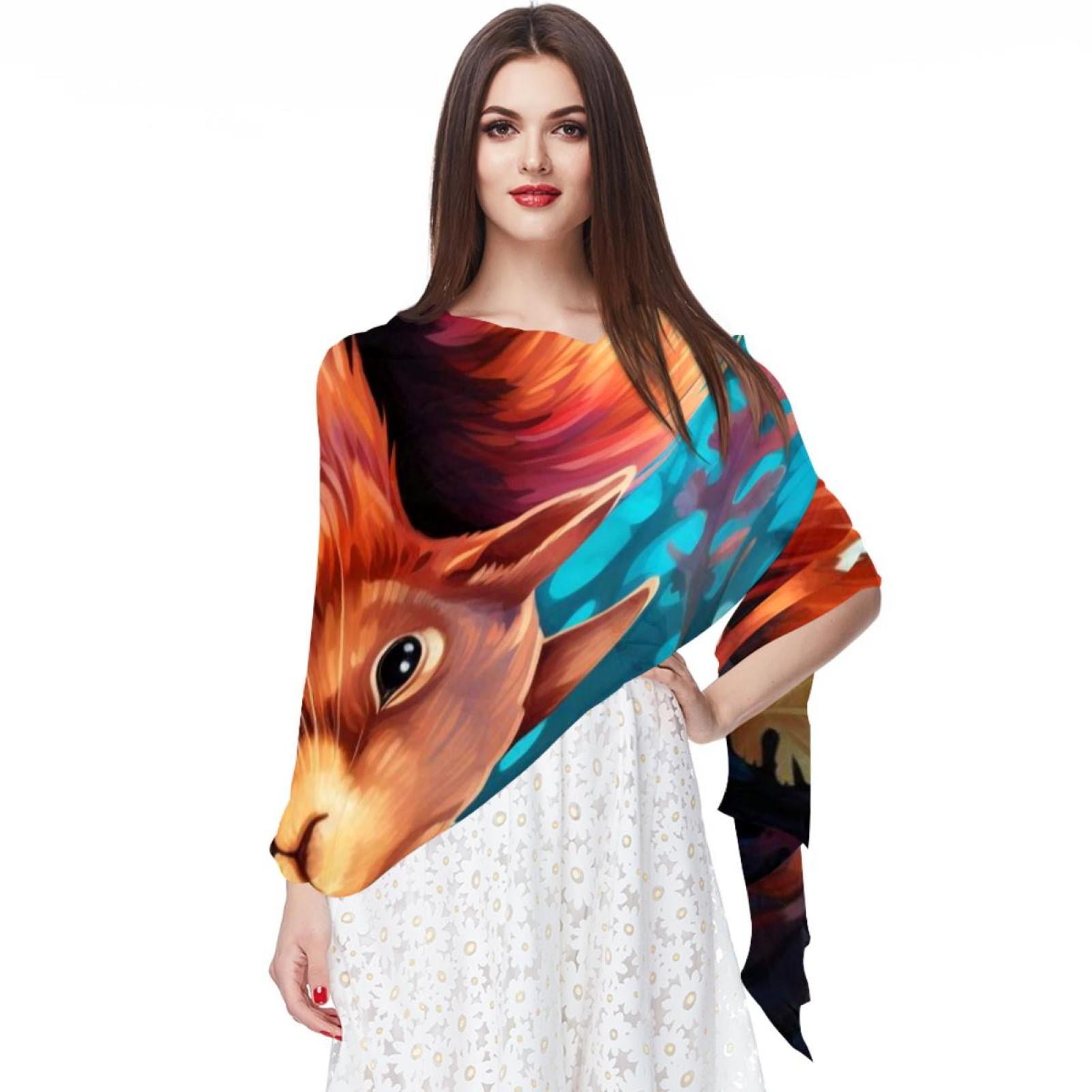 Squirrel Elegant Chiffon Yarn Silk Scarf for Women - Translucent and ...