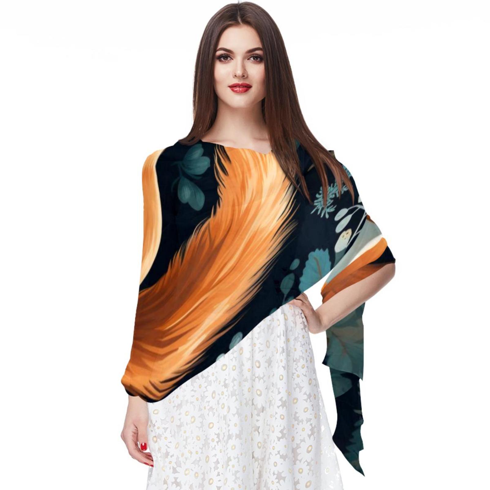 Squirrel Elegant Translucent Chiffon Silk Scarf 180*73 - Light ...